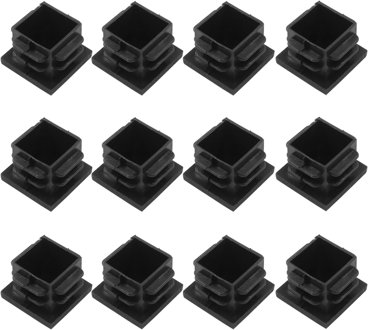 Uenhoy 30 Pcs 3/4" Square Plastic Plugs Insert End Caps Black Tubing ...