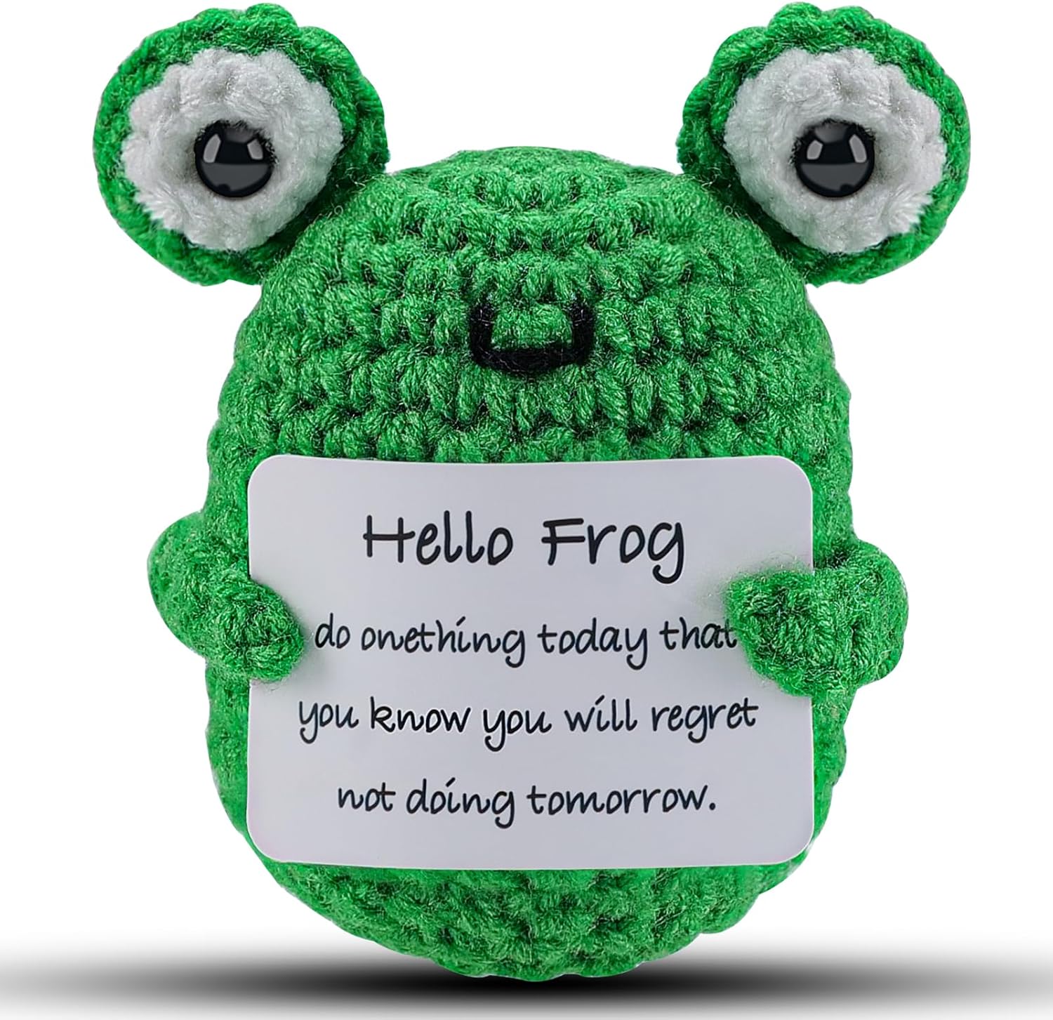 Amazon.com: DAFURIET Mini Funny Positive Frog, 3 inch Knitted Wool Doll ...