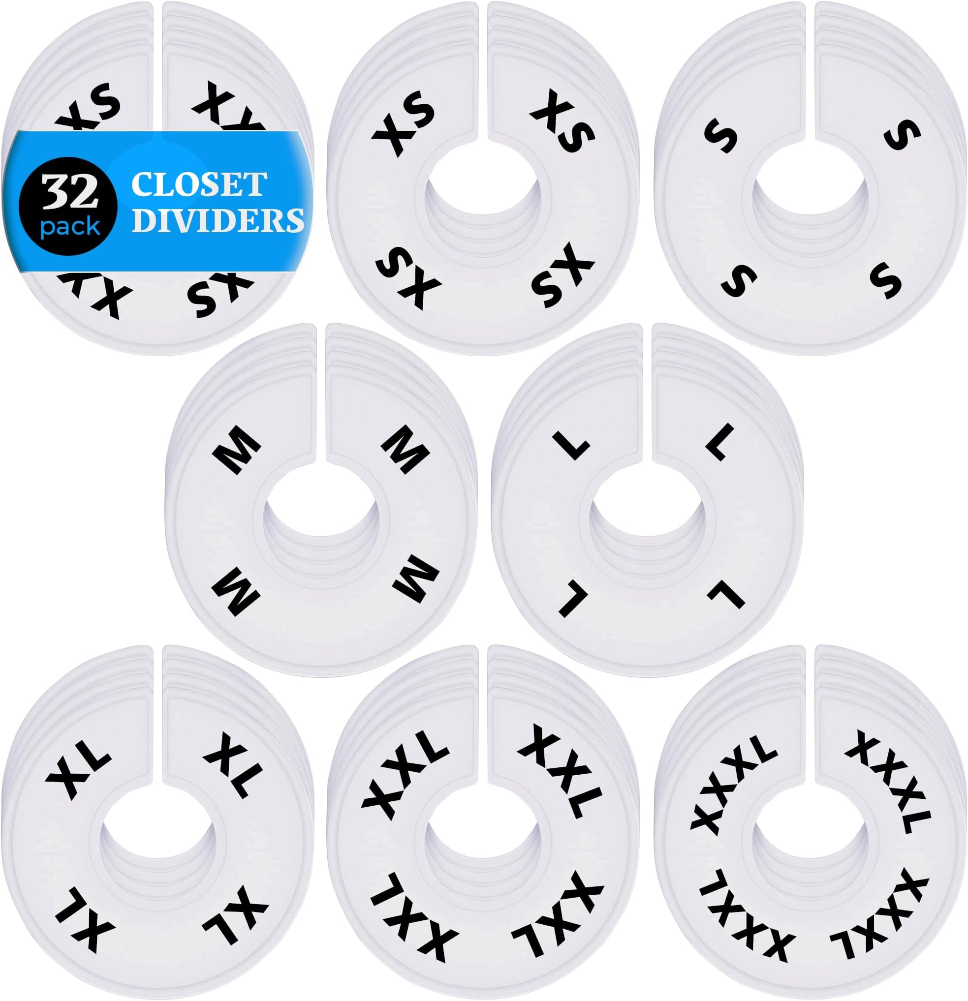 Amazon.com: 32 White Closet Dividers for Hanging Clothes – Clothing ...