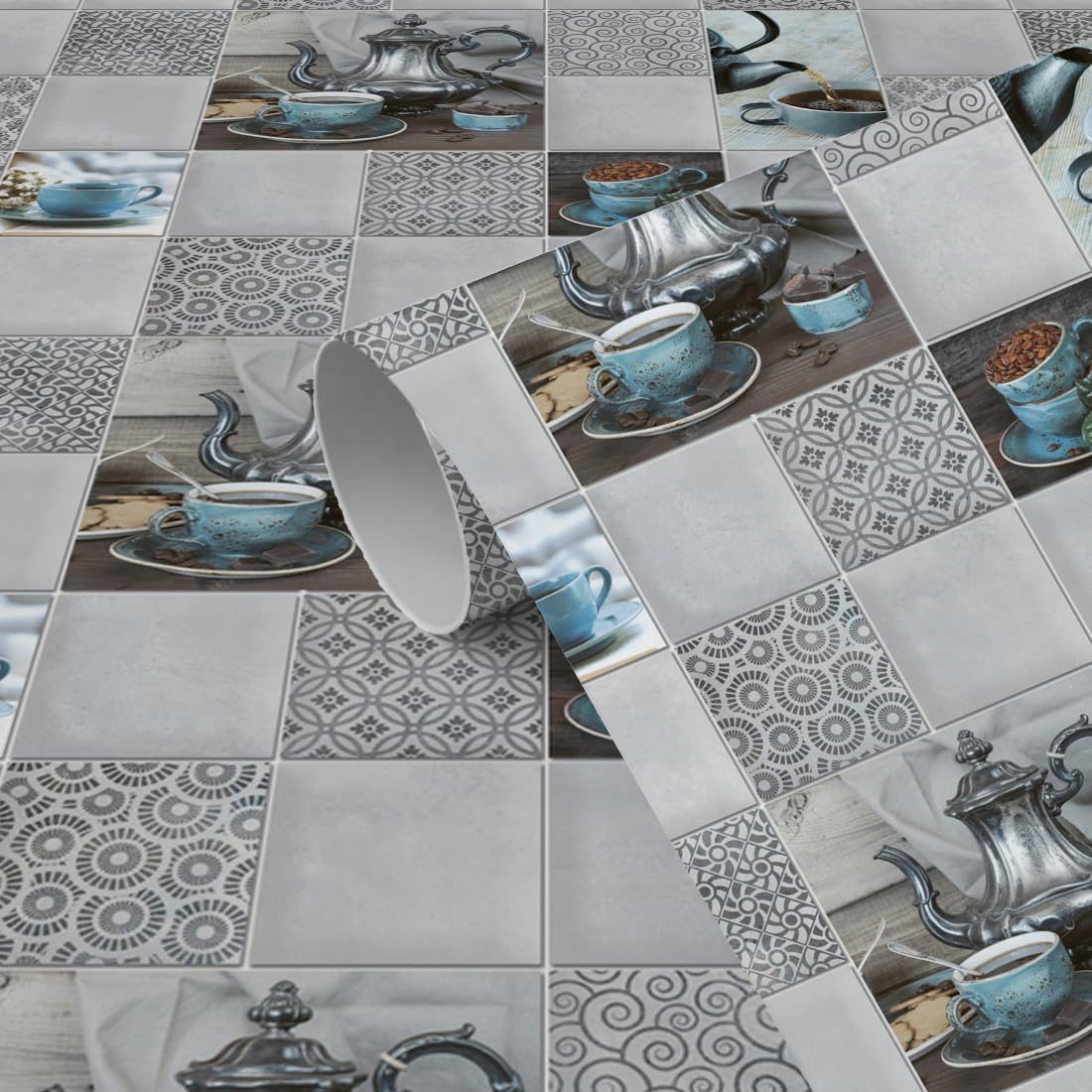 WallDaddy Wallpaper for Kitchen Wall Oil Proof Wallpaper Tile Stickers ...