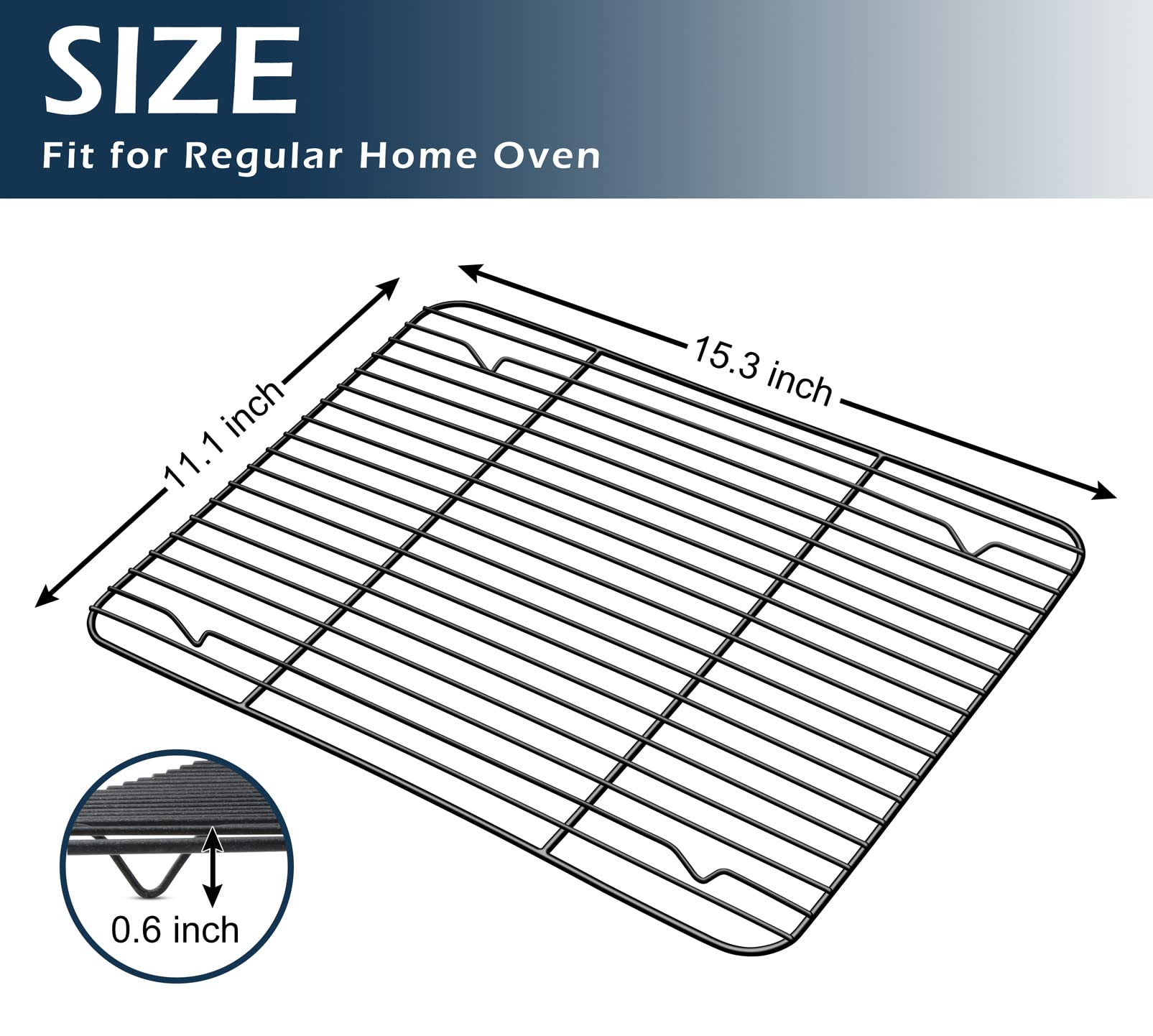 TeamFar Baking Rack, 15.3’’ x 11.1’’ Cooling Wire Rack with Black Non ...