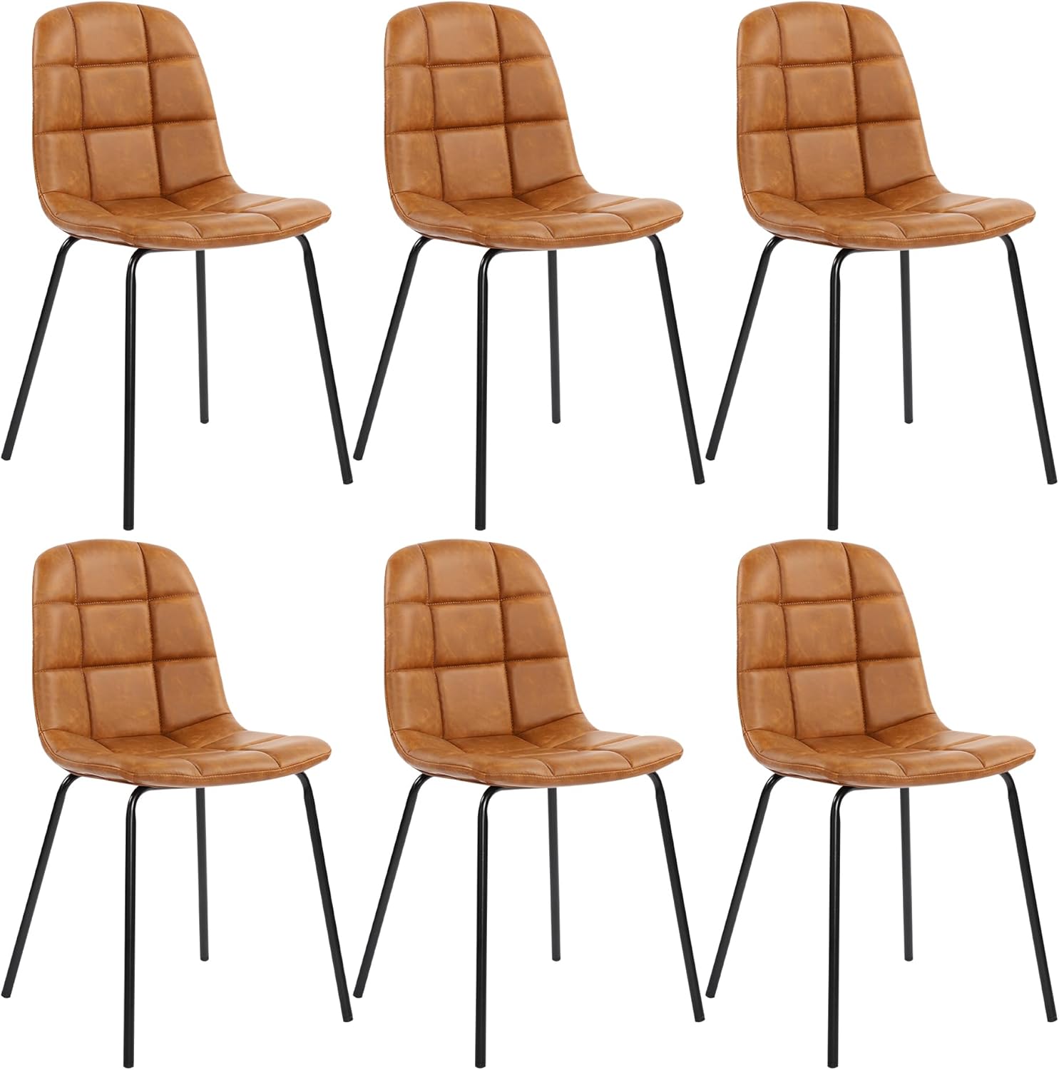 Amazon.com - thksbought Set of 6 Chairs PU Leather Dining Chairs with ...