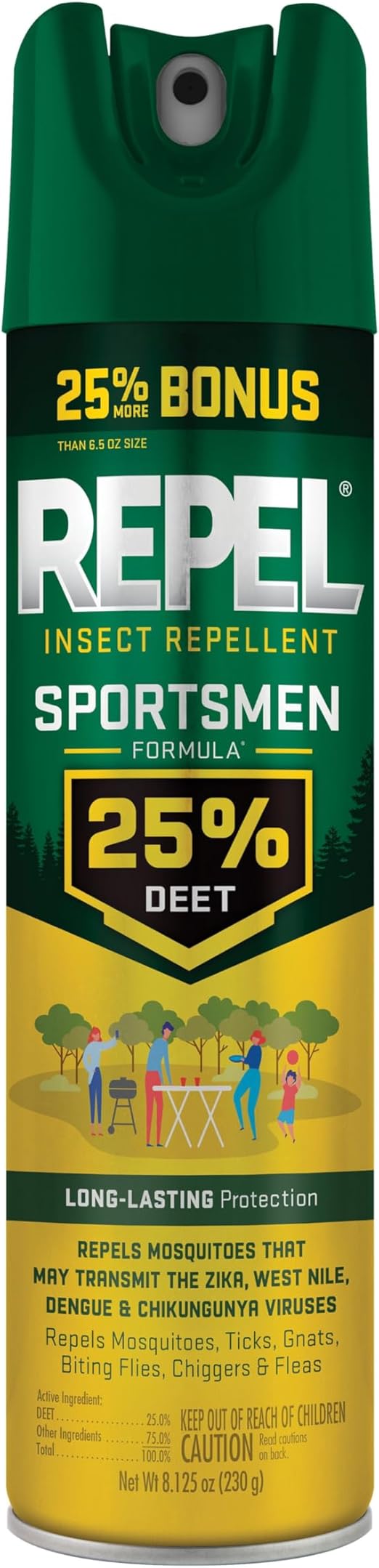 Amazon.com: Repel Insect Repellent Sportsmen Formula 25% DEET, 8.125 ...