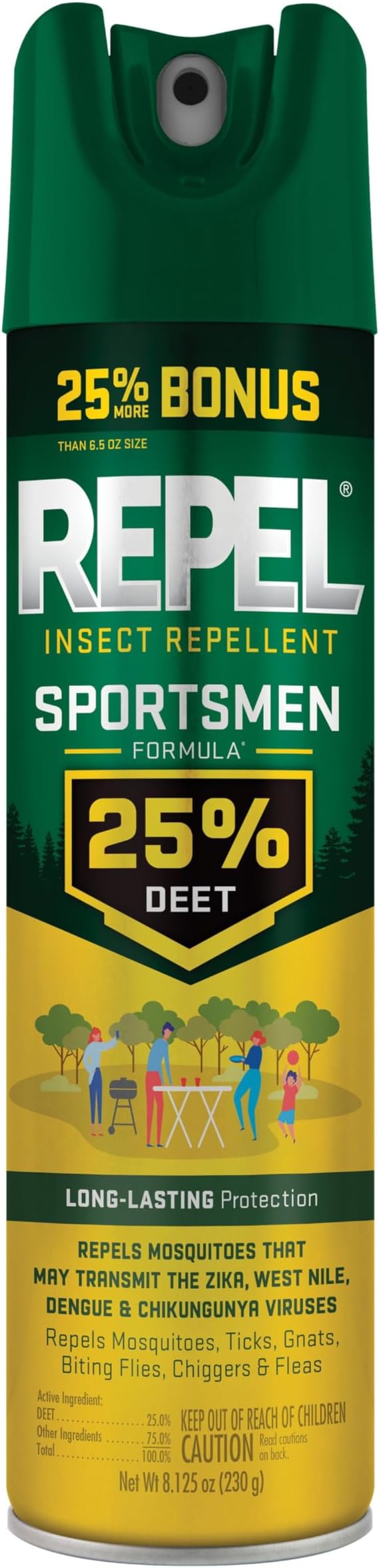 Amazon.com: Repel Insect Repellent Sportsmen Formula 25% DEET, 8.125 ...