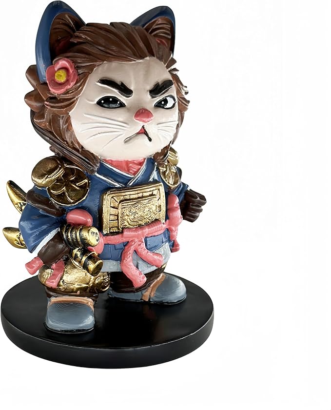 Amazon.com: MILERUN Adorable Cat Samurai Resin Figurine - Perfect ...