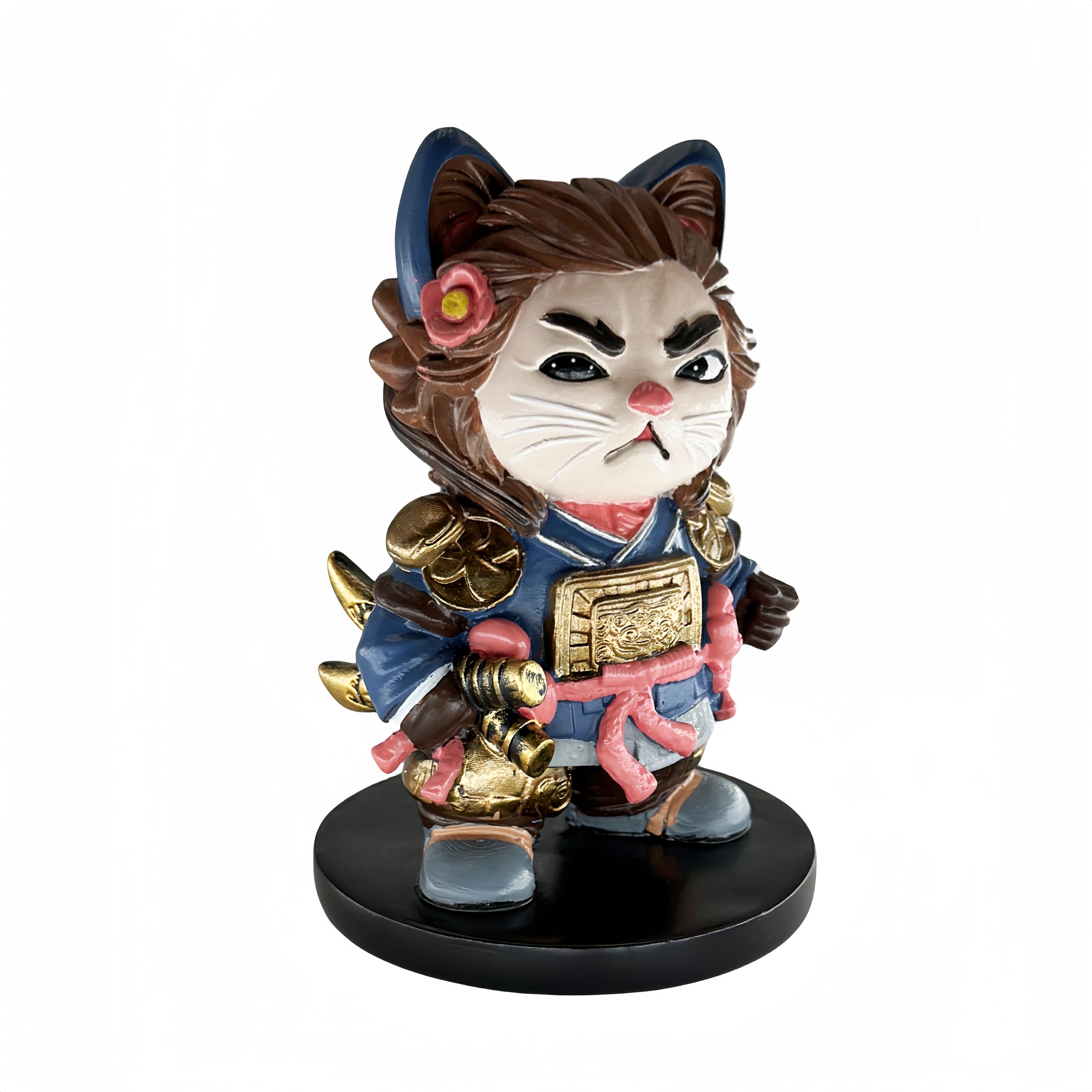 Amazon.com: MILERUN Adorable Cat Samurai Resin Figurine - Perfect ...