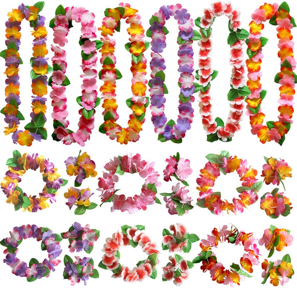 Amazon.com: Hawaiian Leis Luau Tropical Headband Flower Crown Wreath ...
