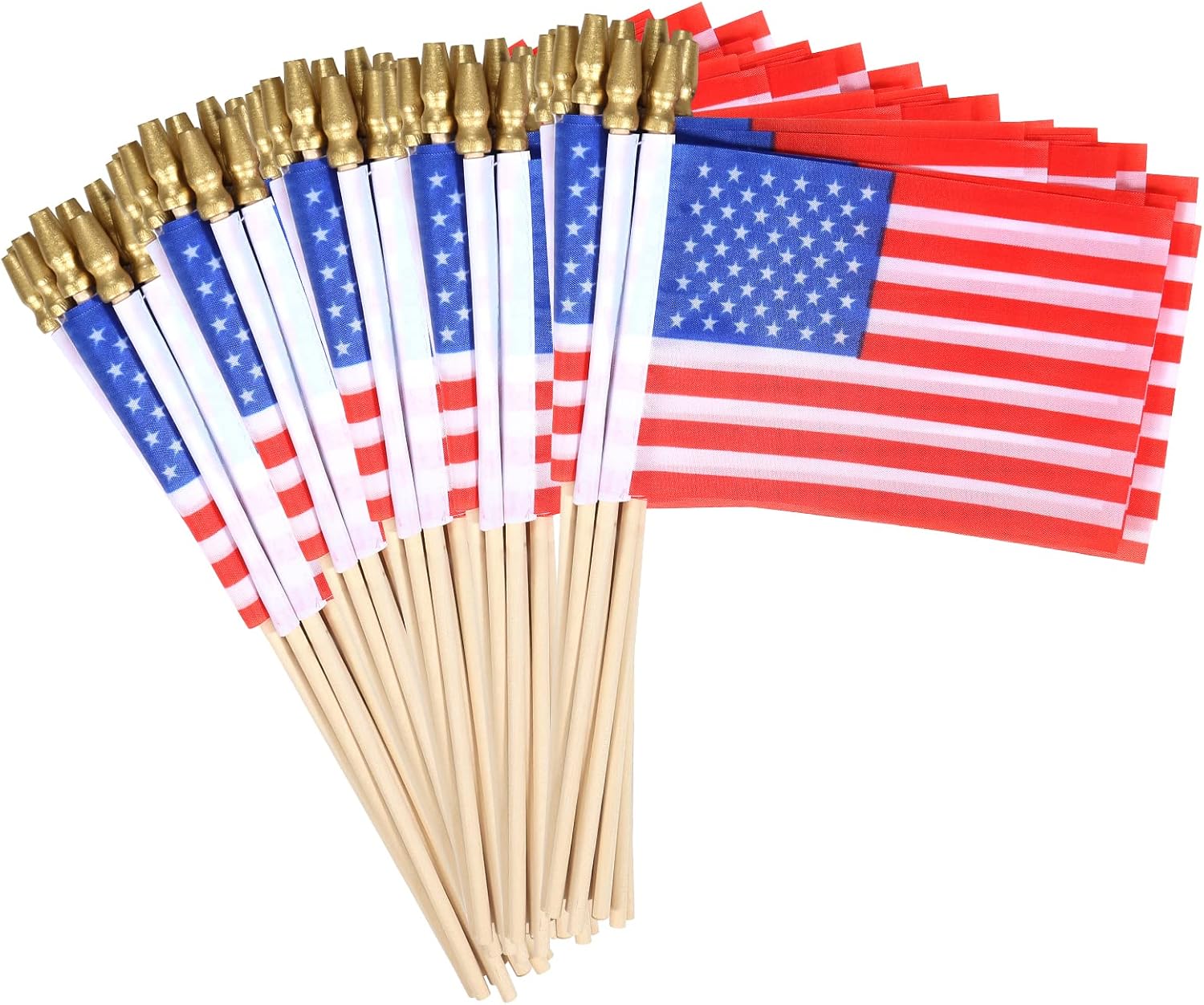 Amazon.com : American Flags on Stick 5x8 Inch/Small US Flags/Handheld ...