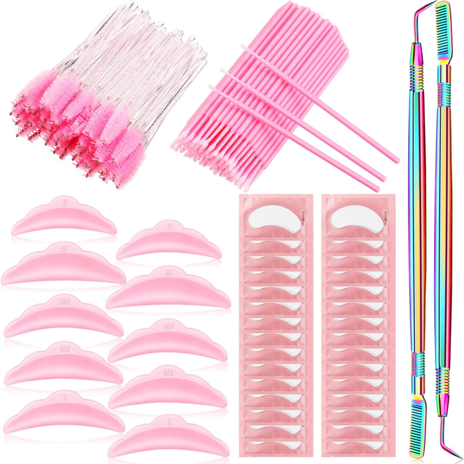 Amazon.com : 24 Pieces Eyelash Lifting Rods Eyelash Perming Pads ...