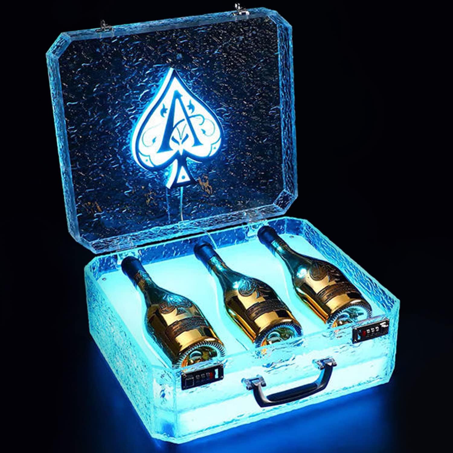CORLYSE 3 Bottles Rechargeable LED Ace of Spade Glorifier Box ...
