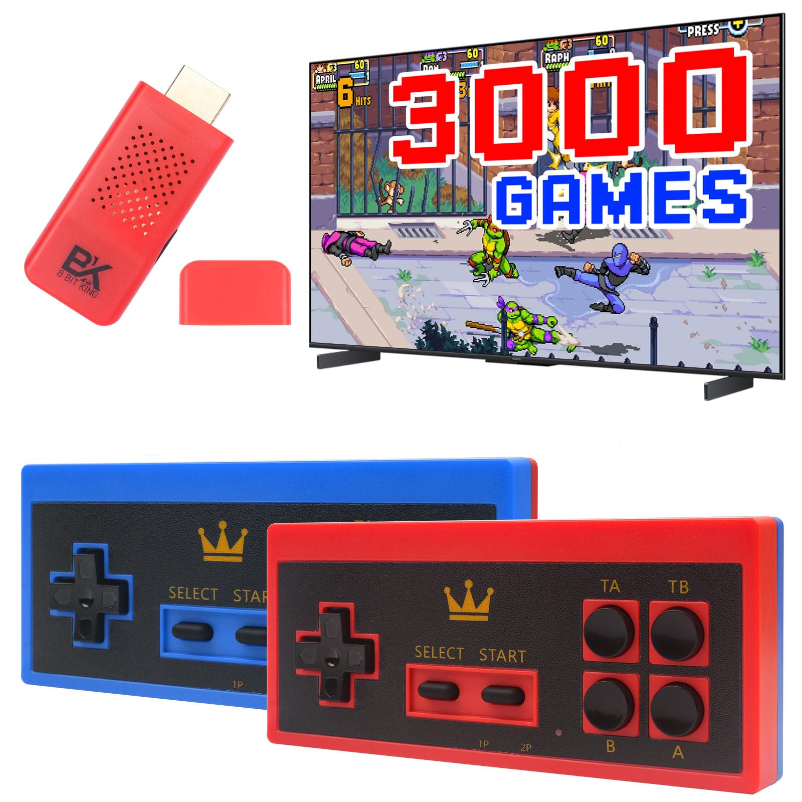 Buy Retro Game Console, Plug and Play 8BitKing Video Game Stick Console ...
