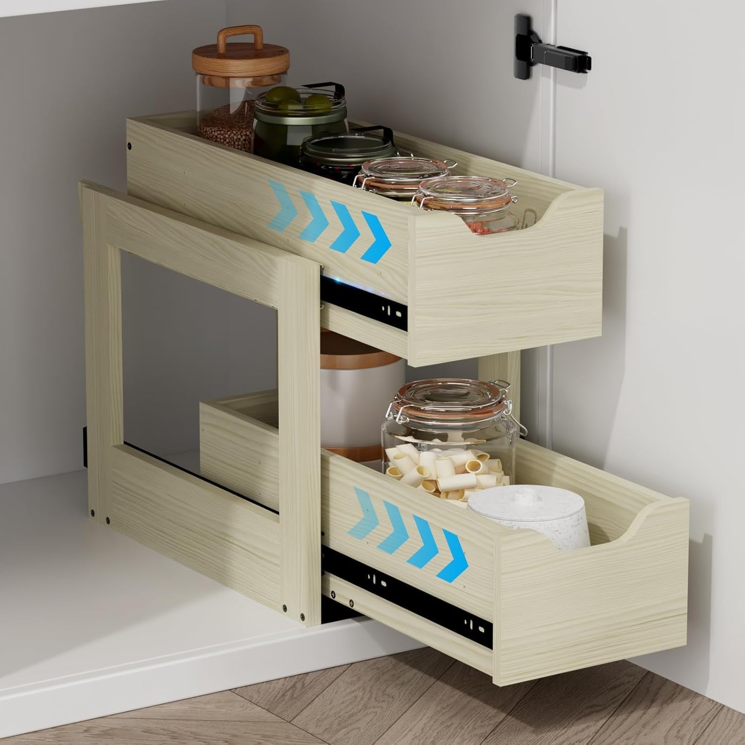 Amazon.com: Landmok Pull Out Drawers For Cabinets, 9.7" W x 21.65" D x ...