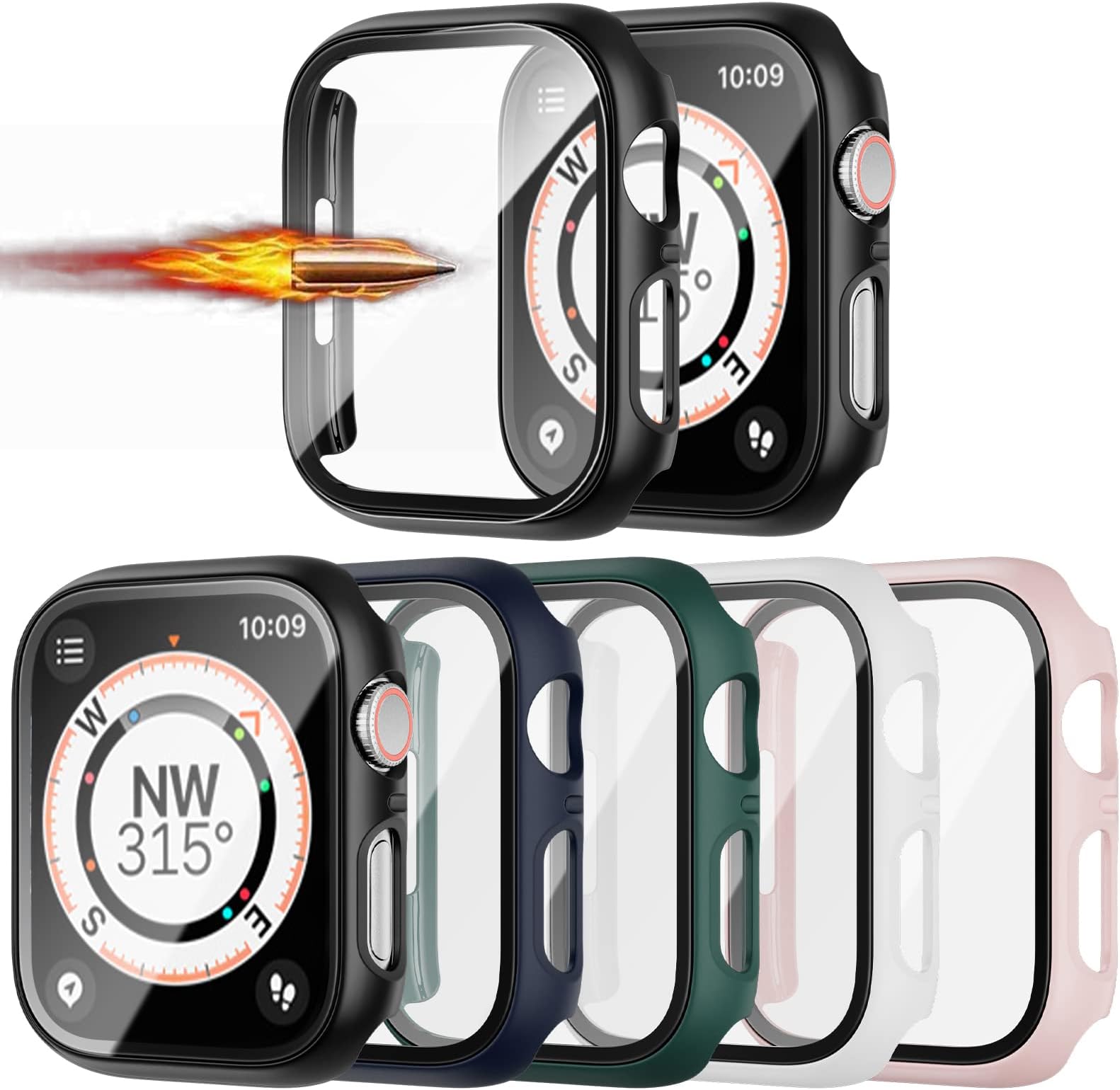 Amazon.com: TAURI 2 Pack Hard Case Designed for Apple Watch Series 3/2 ...