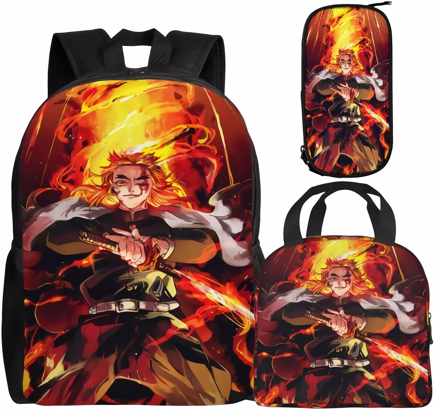 Amazon.com: Tomphua DEMON Rengoku Kyoujurou Daypacks School Backpacks ...