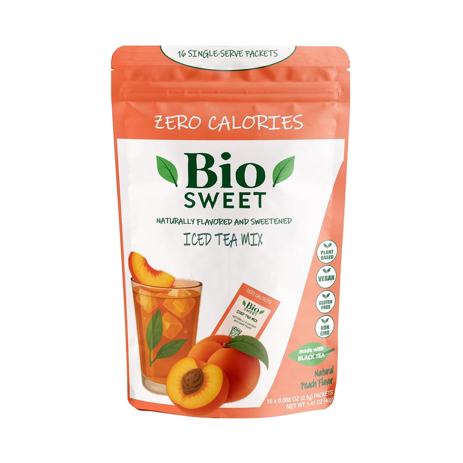 Amazon.com : BioSweet Iced Tea Mixes - Peach Flavor | Zero Calorie Mix ...