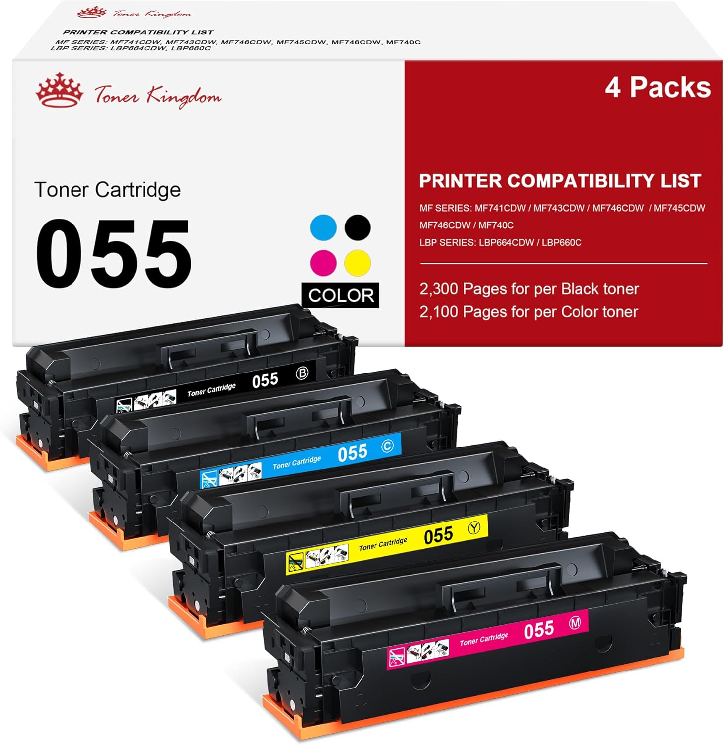 Amazon.com: Toner Kingdom Compatible 055H Toner Cartridge Replacement ...