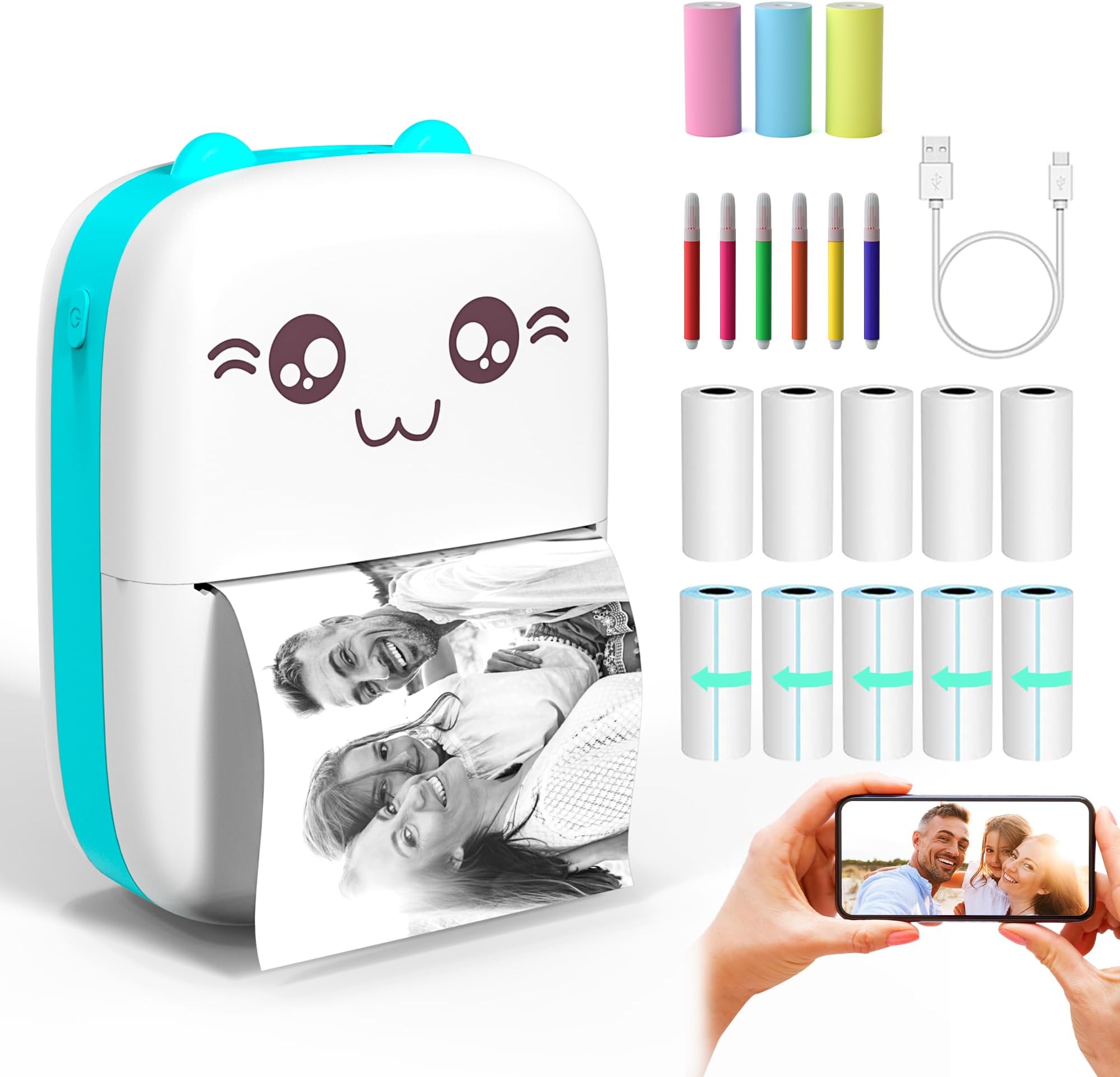 Amazon.com : LabelMore Inkless Sticker Printer, Mini Pocket Printer ...