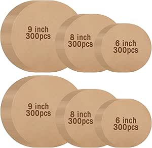 Amazon.com: 900 Pcs Parchment Paper Rounds, 6, 8, 9 Inch Non Stick ...