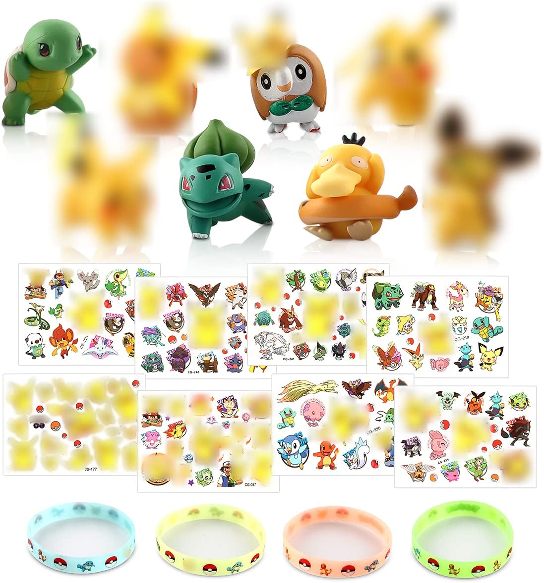 LEMING 8 Pcs Mini Figures Set, 8 Sheets Temporary Tattoo for Kids,12 ...