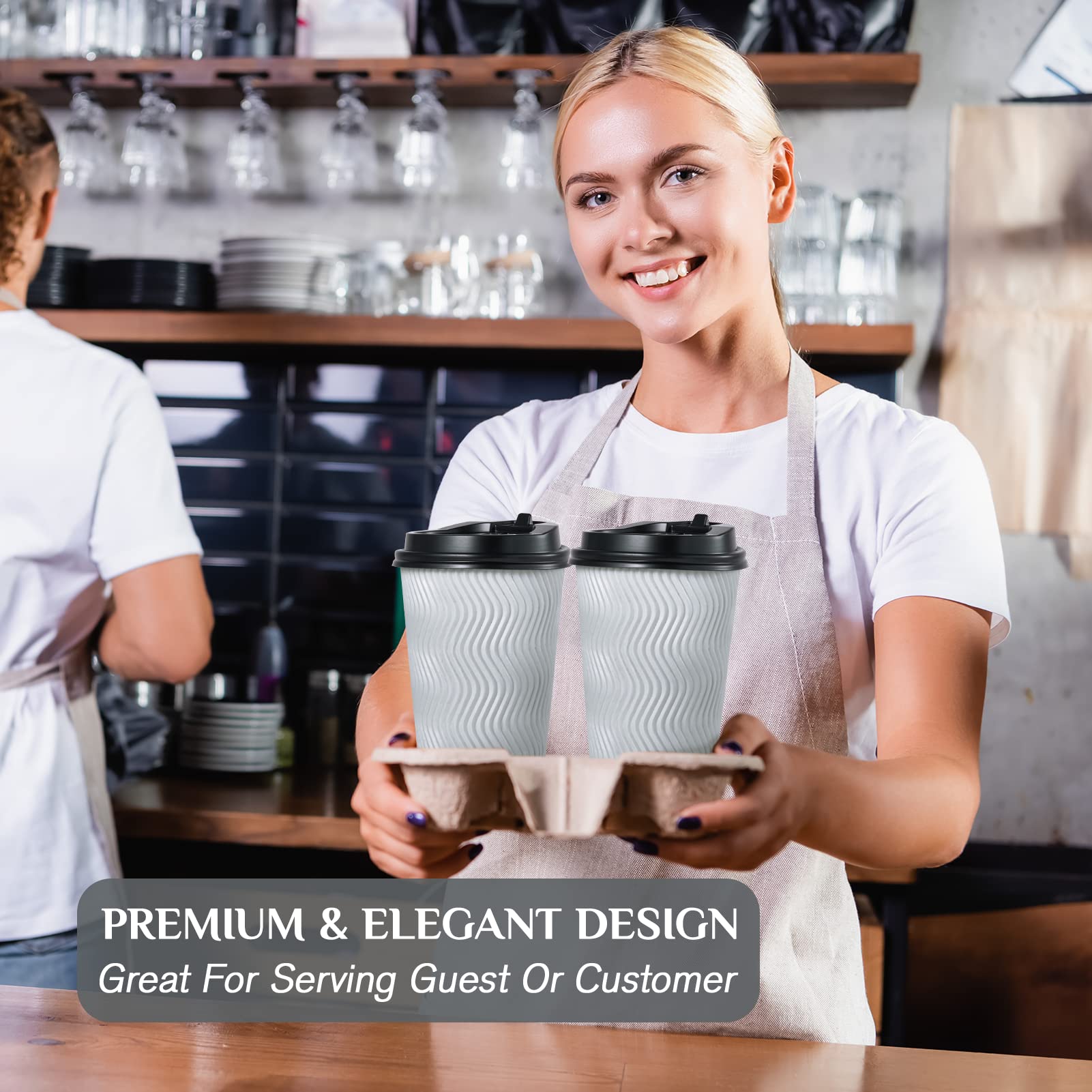 Snapklik.com : MUCHII 16 Oz Disposable Coffee Cups, 80 Count Silver ...