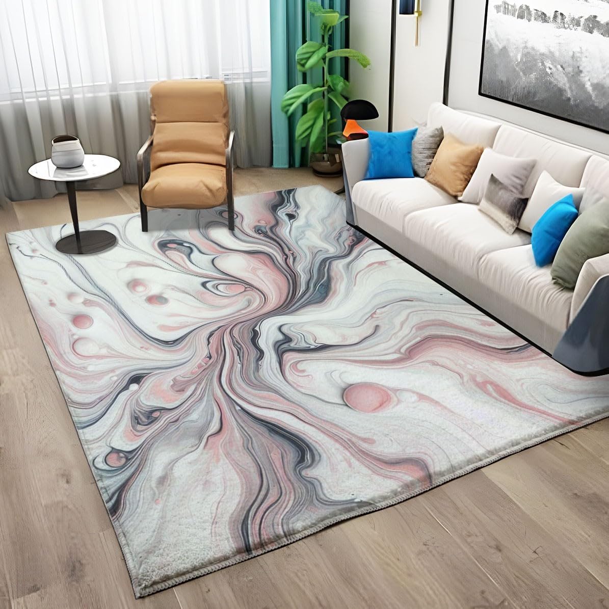 Amazon.com: Aesthetic Marbling Pattern Home Decor Area Rug 5ftx8ft ...