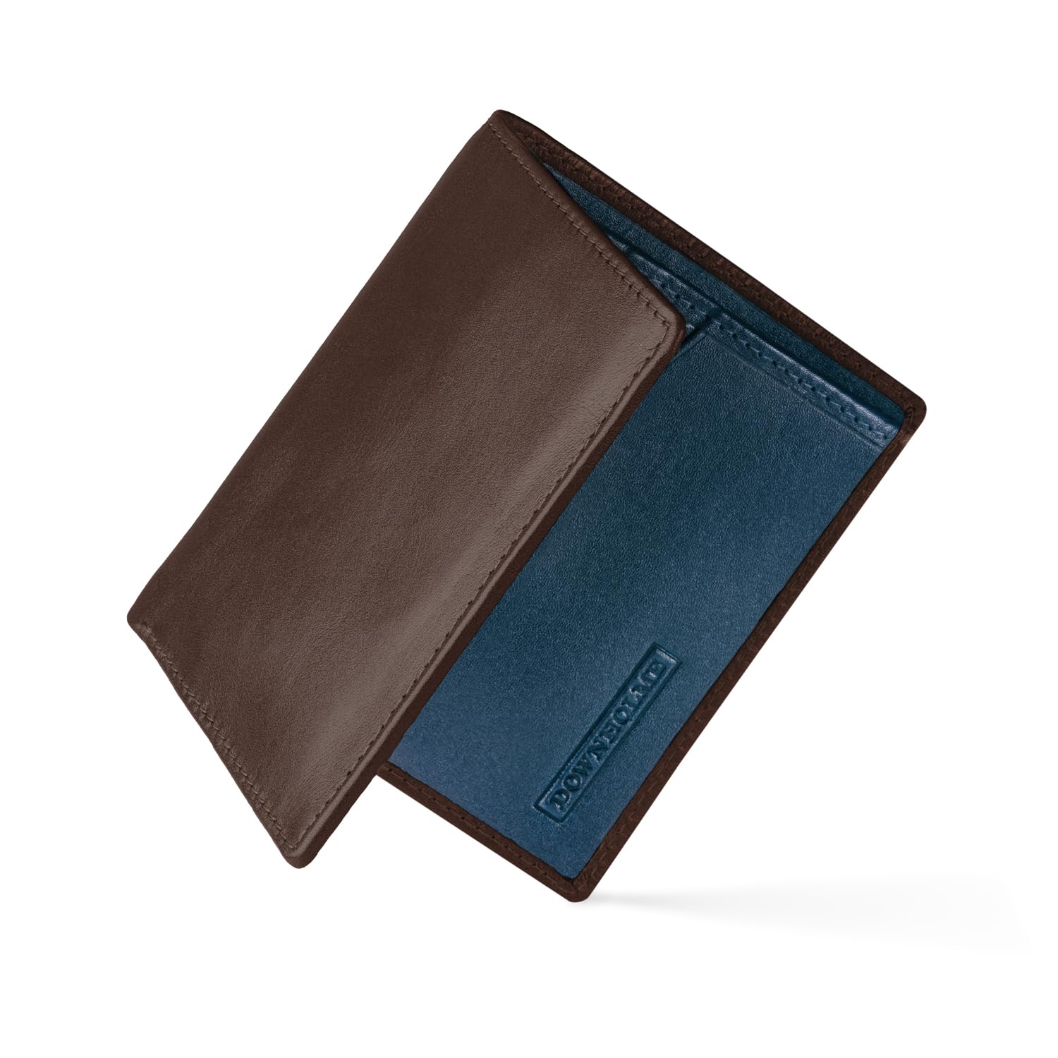 Downholme Men's Bifold Slim Silhouette Leather Wallet (Chestnut Brown ...