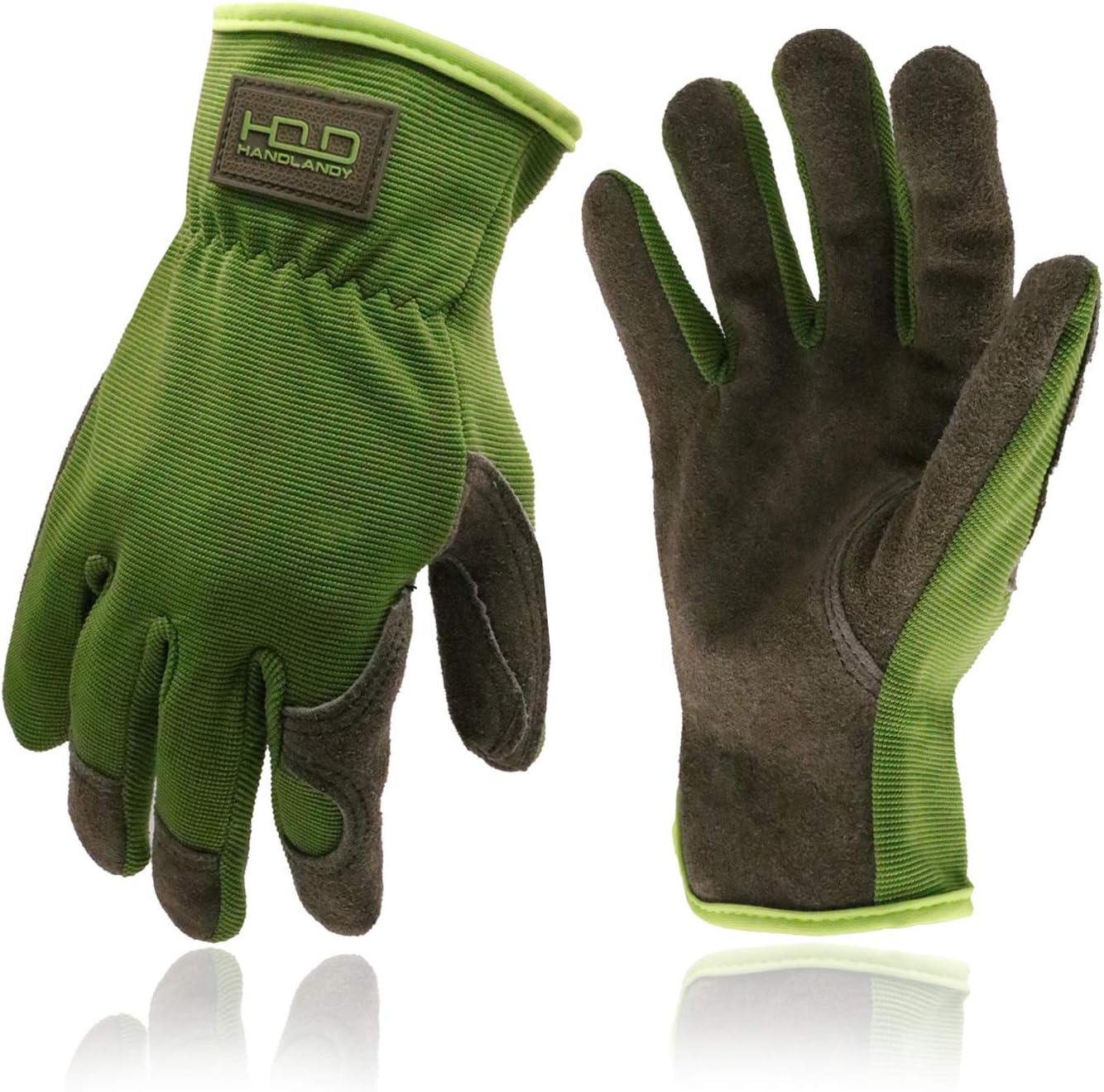 Work Gloves for Men Women, Utility Leather Gardening Gloves – Safety ...