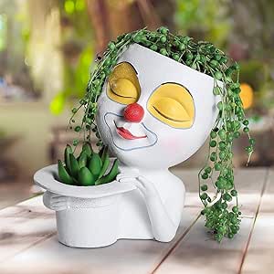 Amazon.com : WT WINGTENG Clown Double Flower Pot for Indoor Outdoor ...