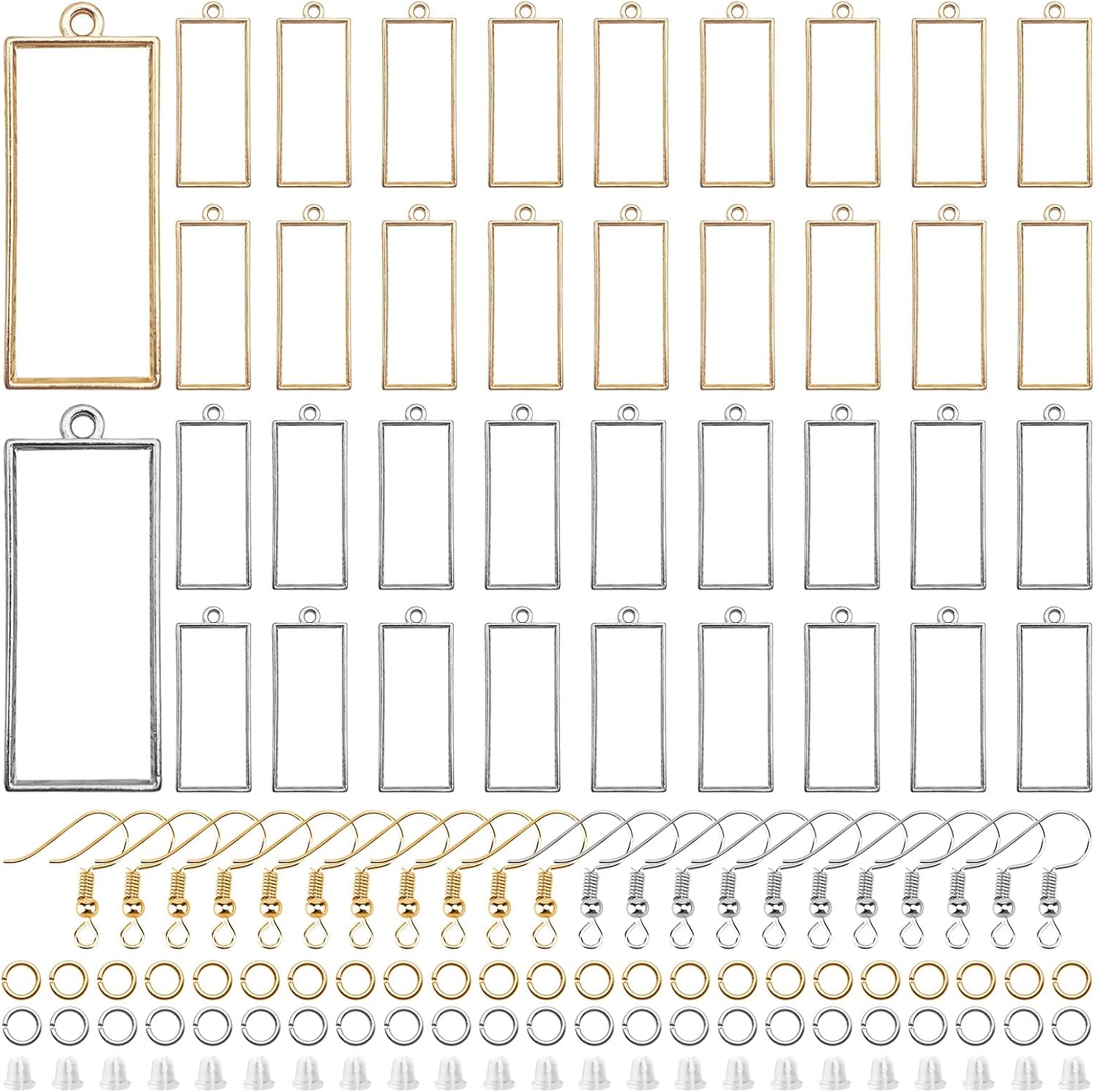 Amazon.com: YaeYur 340PCS Rectangle Open Bezels for Resin Open Back ...
