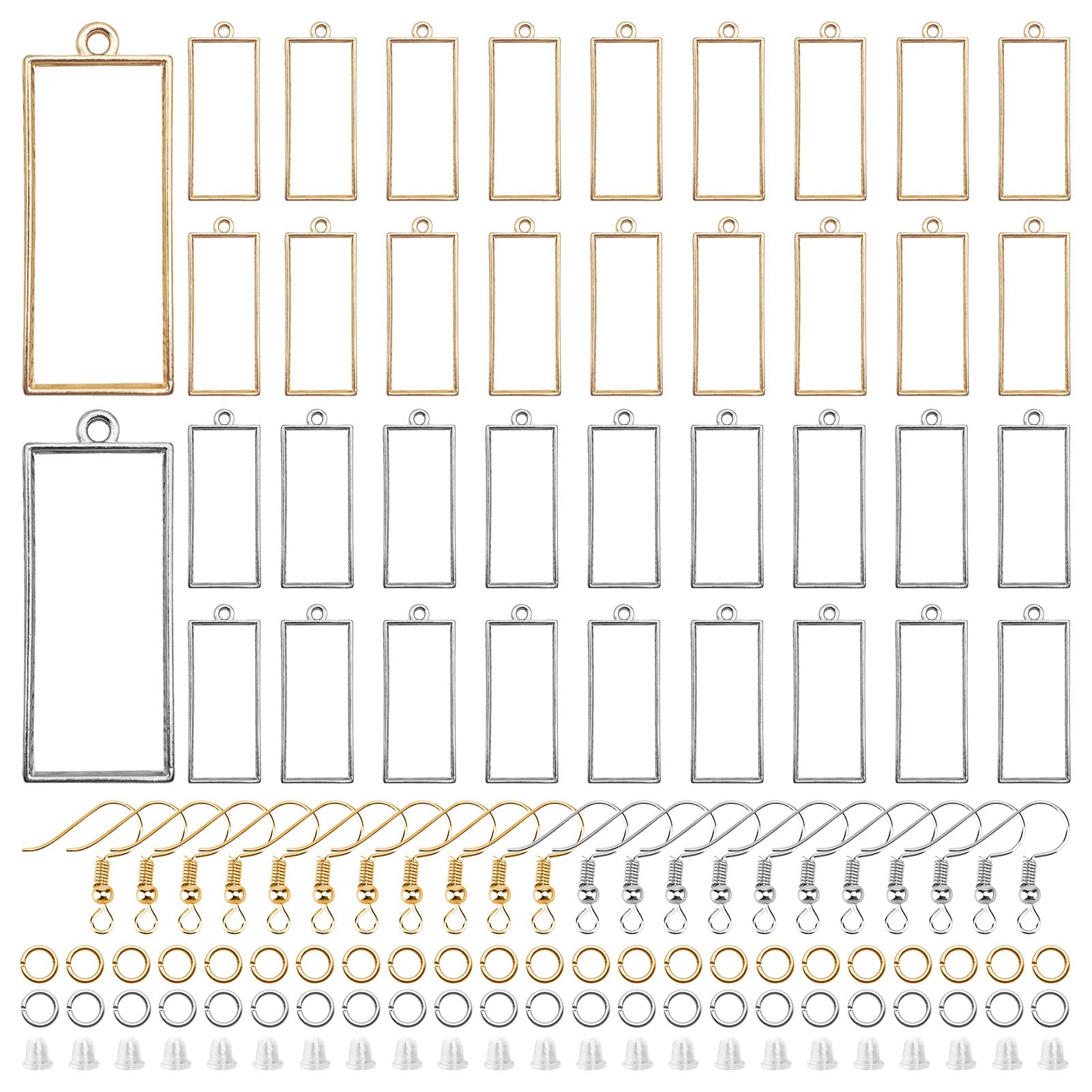 Amazon.com: YaeYur 340PCS Rectangle Open Bezels for Resin Open Back ...