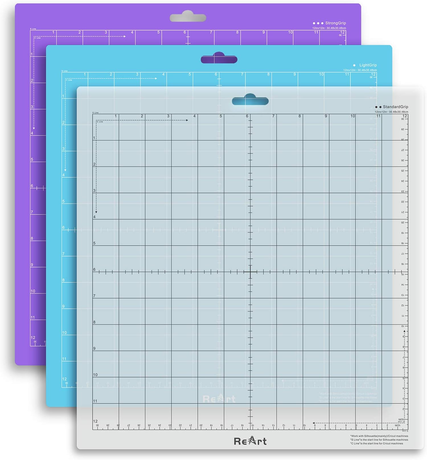 Amazon.com: Soaoo 11 Pcs Cutting Mat Variety for Crafts Machine Gridded ...