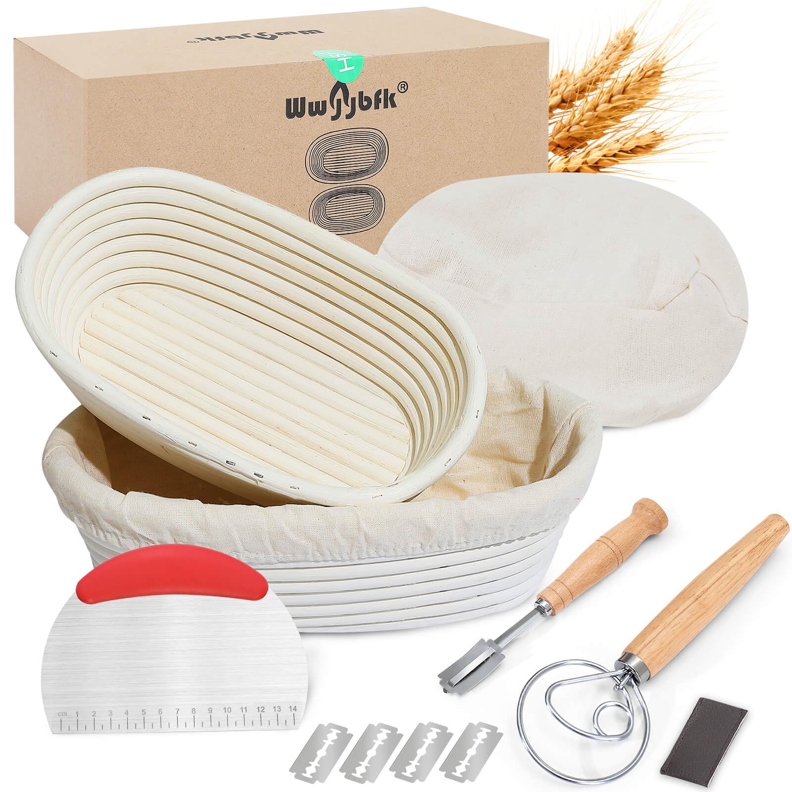 Baking Banneton Baskets 2-Pack Oval Bread Proofing Baskets - 10x6 ...