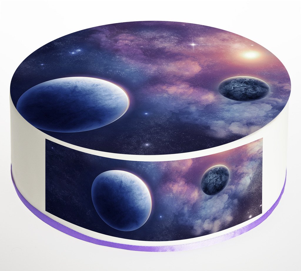 Buy Space Planets Cake Topper. Round Cake Topper. Edible Icing Sheet 7. ...