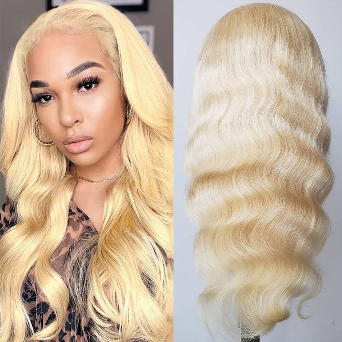 Amazon.com : Blonde Lace Front Wigs Human Hair 13x4 HD Body Wave 613 ...