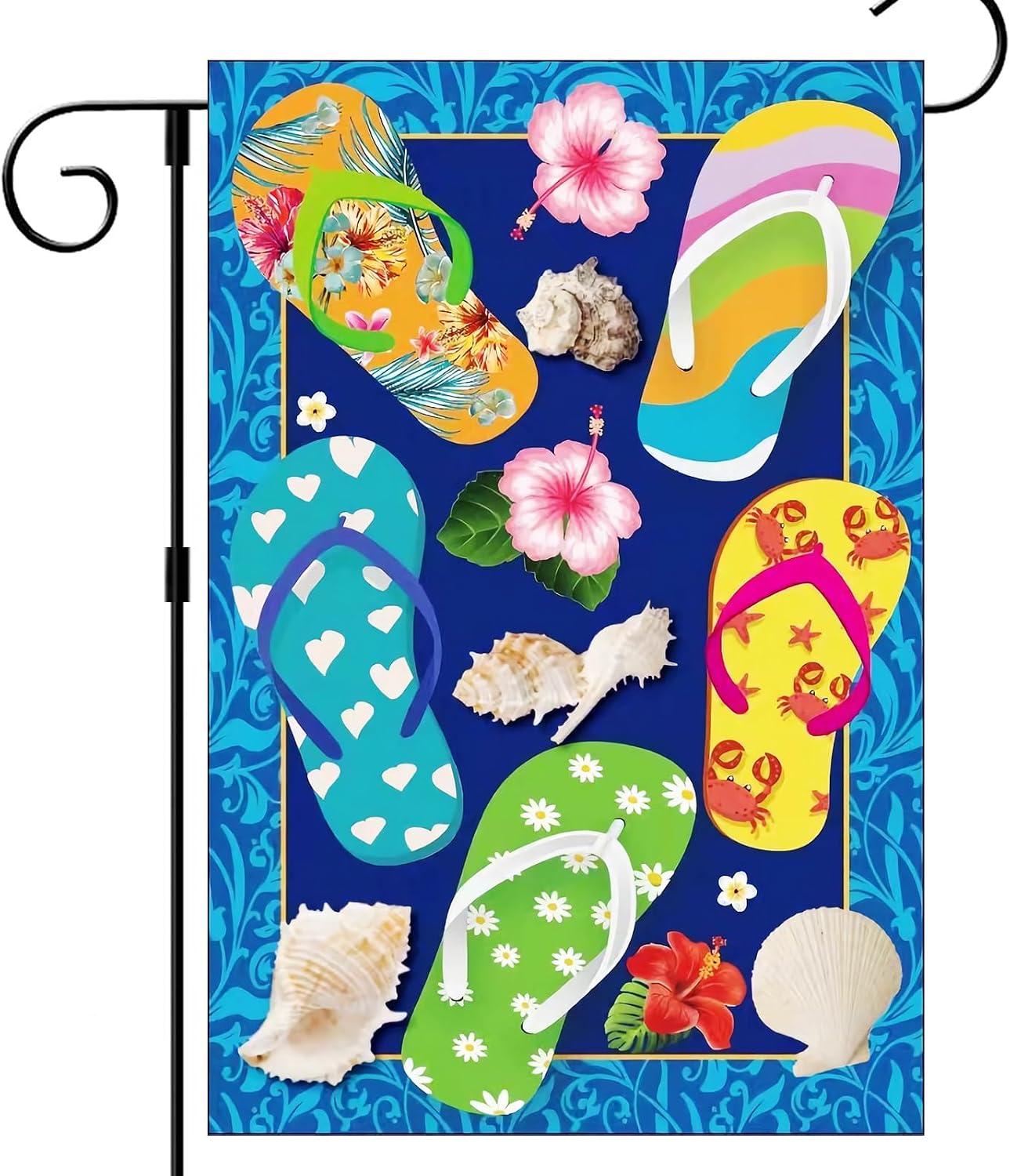 Amazon.com : Flip Flops Summer Garden Flag Beach Double Sided Tropical ...