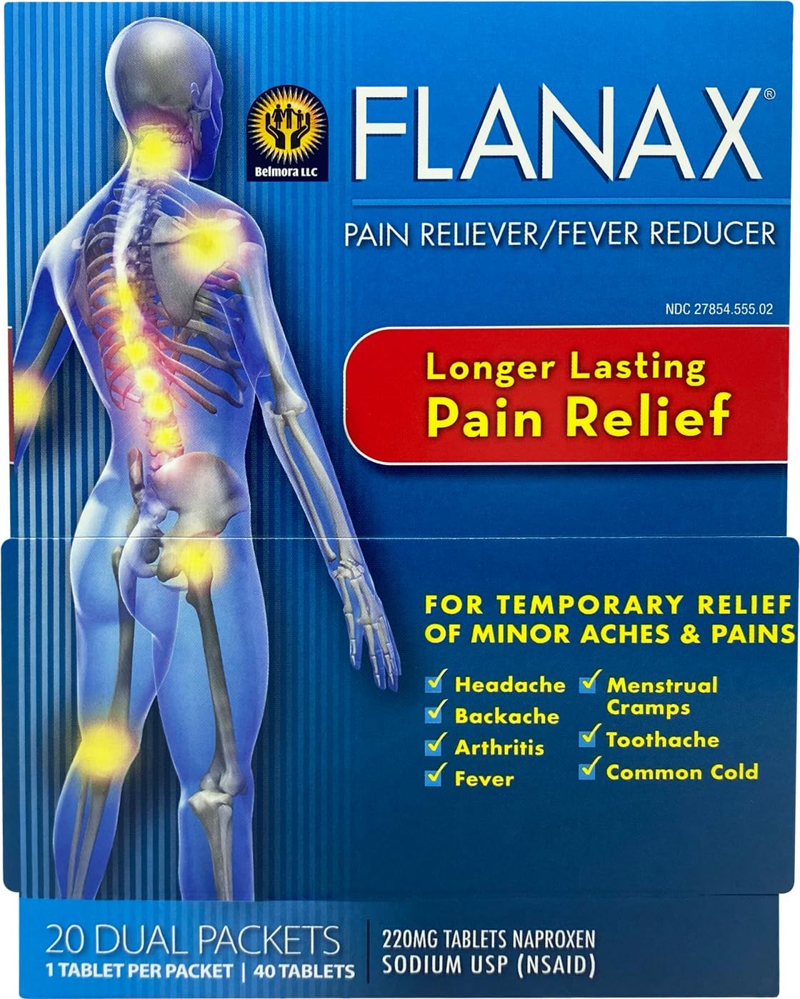 Amazon.com : Flanax Pain Reliever Tablets 2ct Retail Dispenser : Health ...
