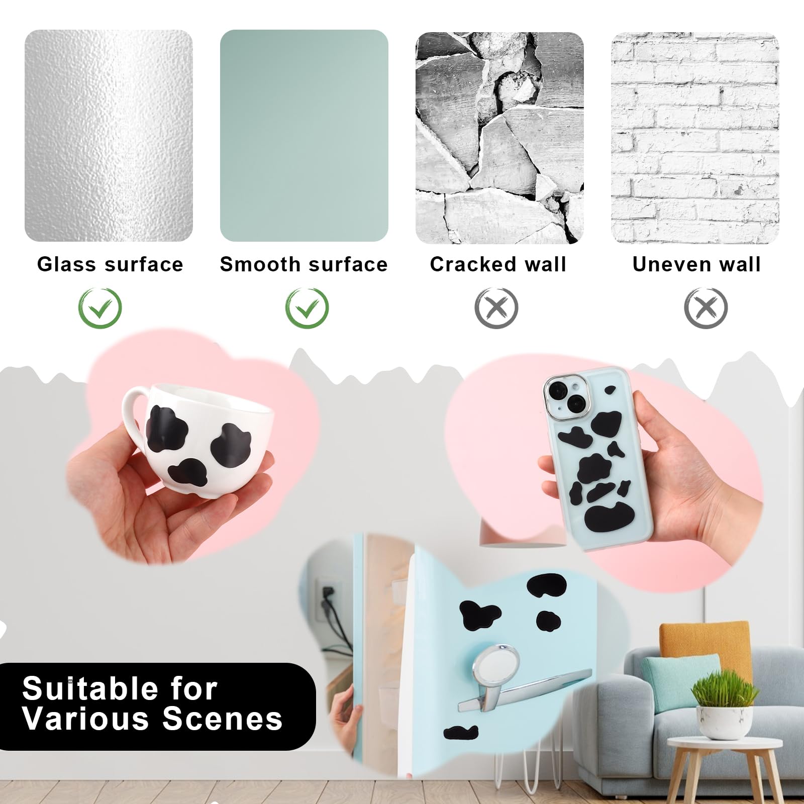 Snapklik.com : 340 Pcs Cow Print Stickers,Waterproof Cow Print Vinyl ...