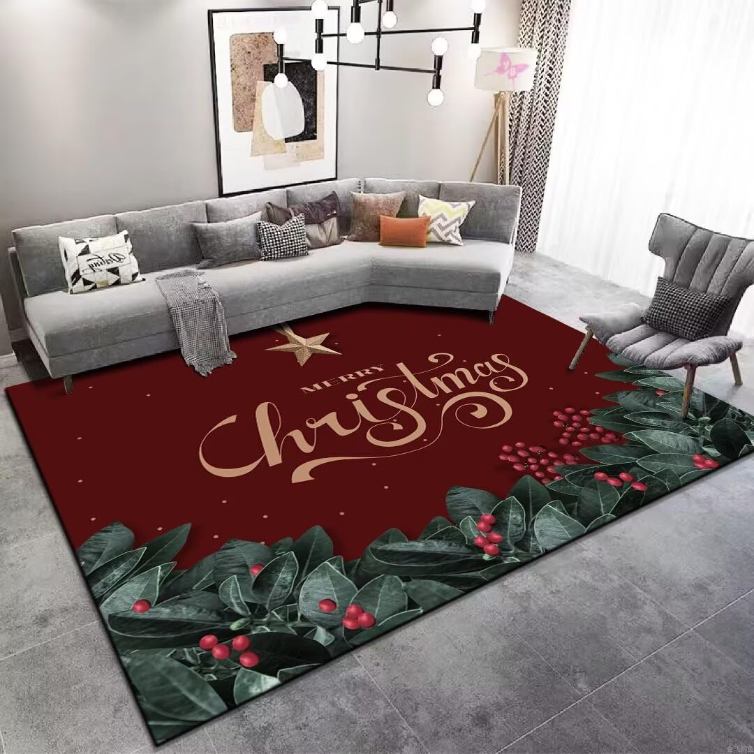 Amazon.com: Red Merry Christmas Area Rug,4x5ft, Merry Christmas Indoor ...