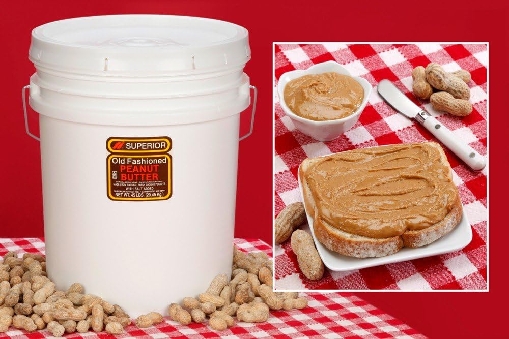 Amazon.com : Smooth All Natural Peanut Butter (45 Pound Pail) (Unsalted ...