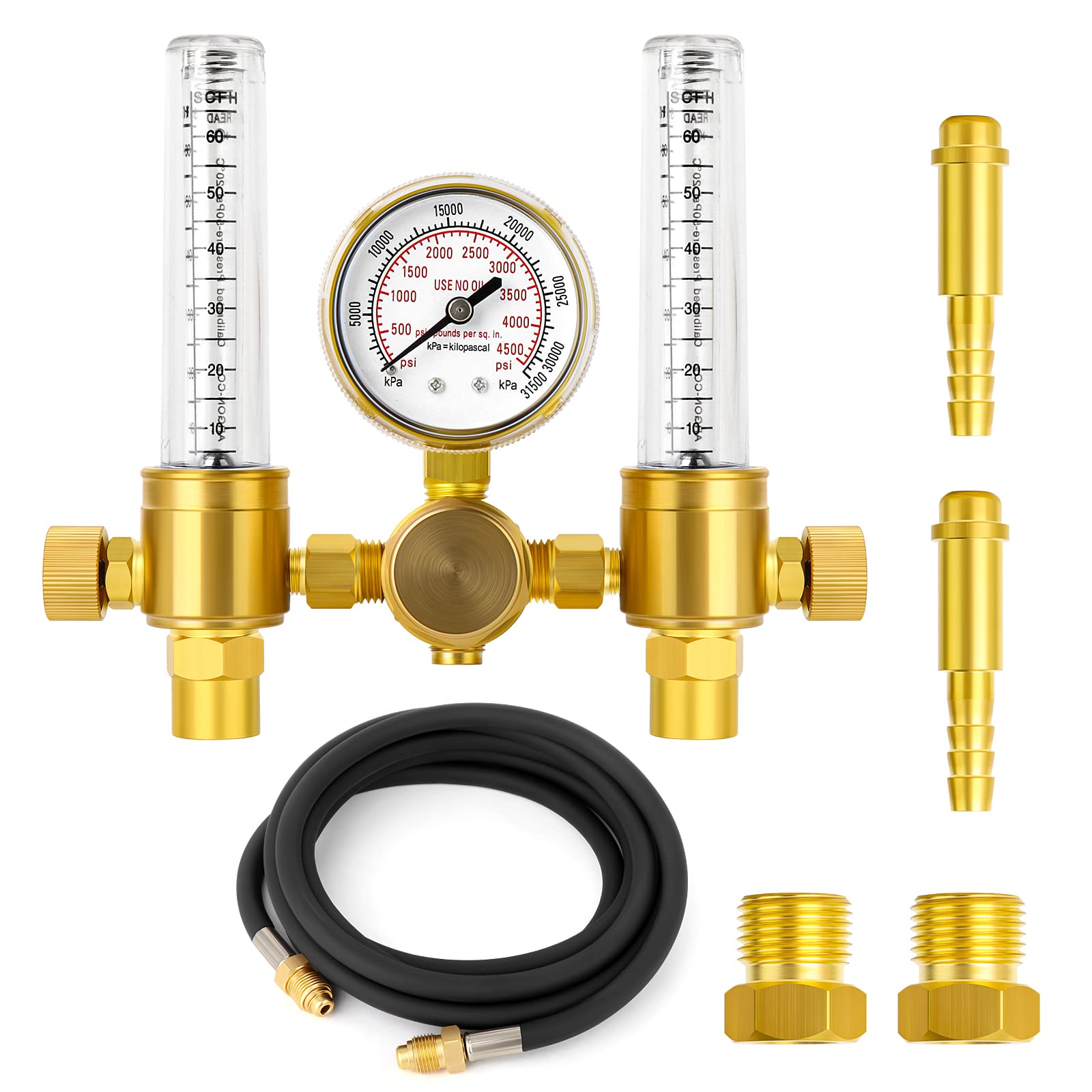 MEANLIN MEASURE Argon Regulator Flow Meter with 9.8 Feet Hose,CGA580 ...