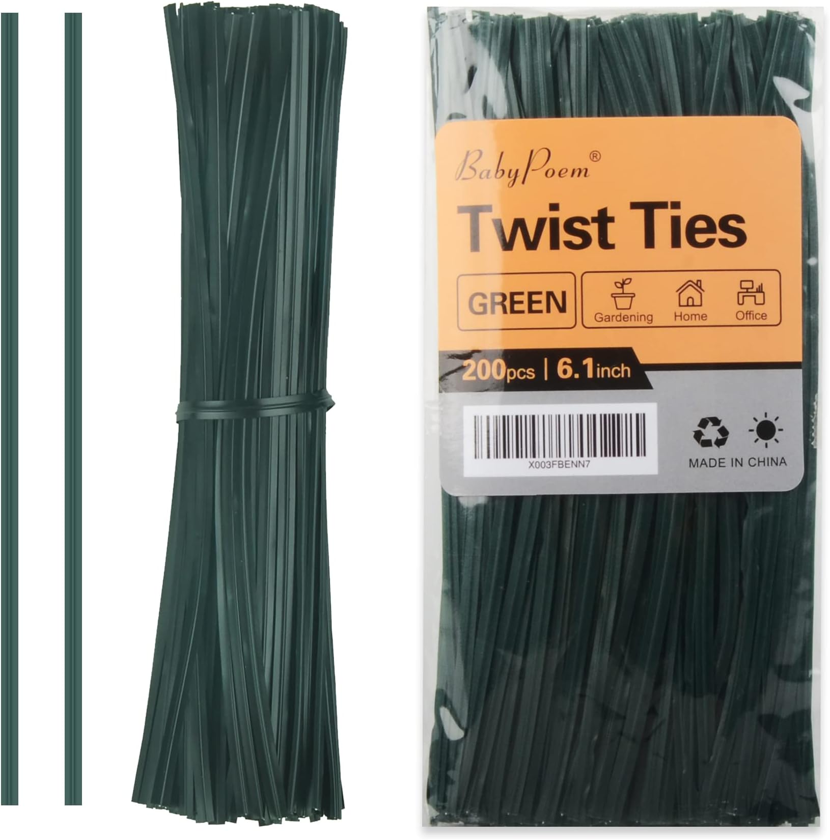 Amazon.com : BABYPOEM Twist Ties, 200 PCS, 6.1 Inches, Bread Ties ...