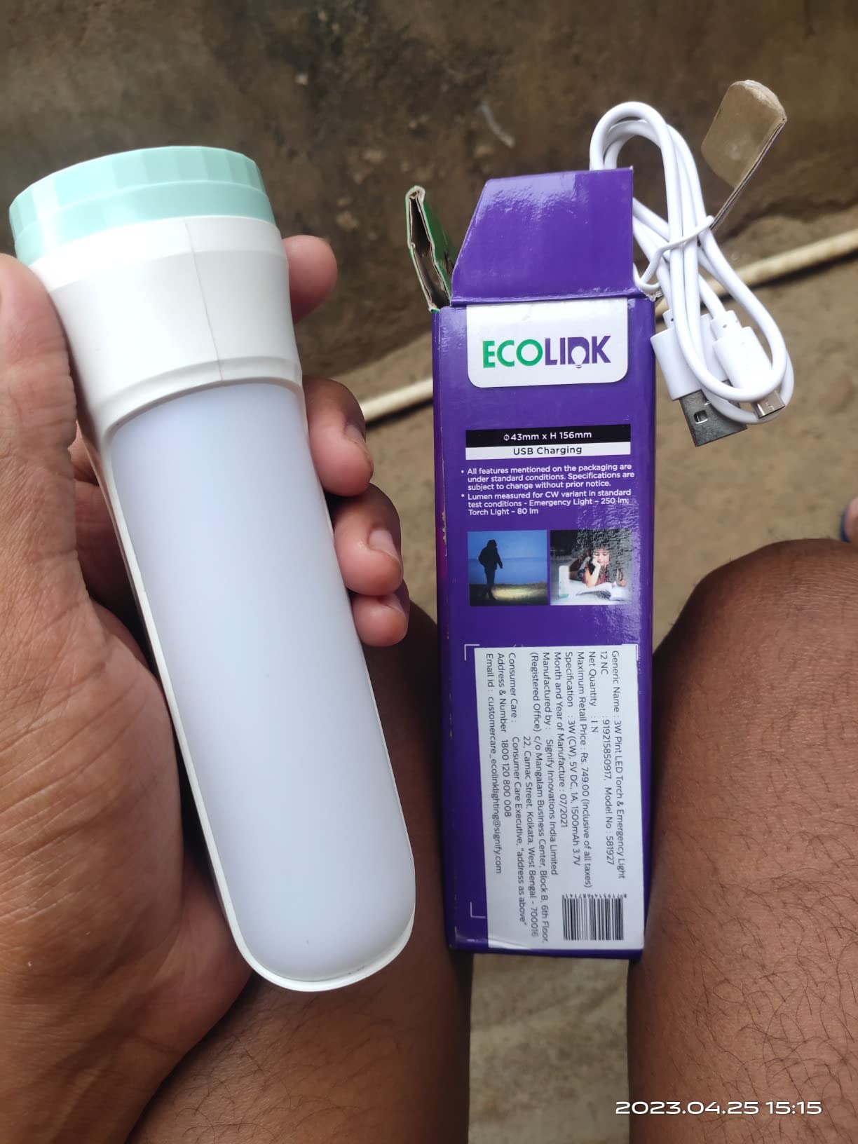 EcoLink 3-Watt Pint LED Torch & Emergency Light (,Pack of 4) : Amazon ...