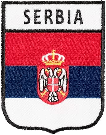 Amazon.com: Serbia Flag Shield Patch | European Country Flag Patches : Clothing, Shoes & Jewelry
