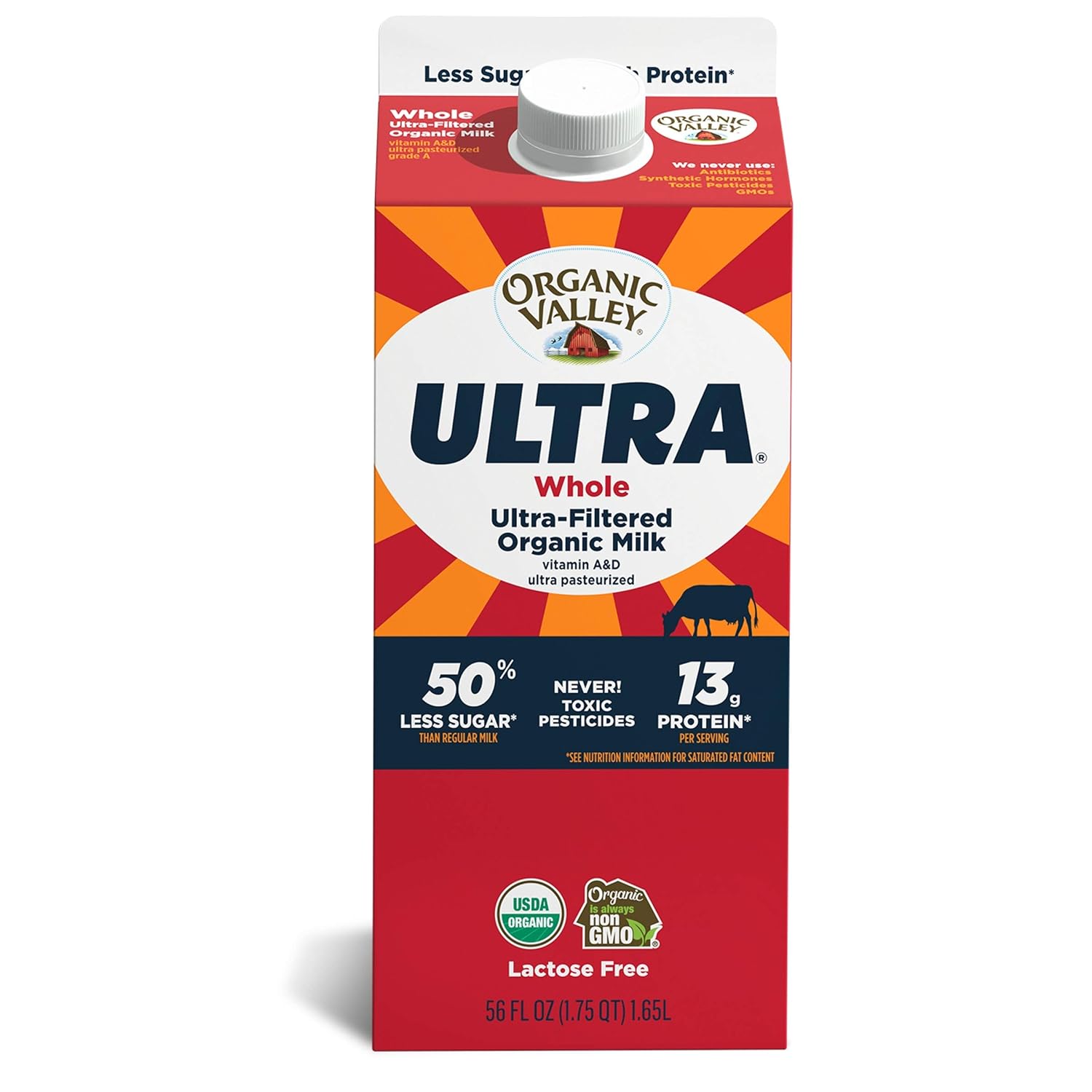 Amazon.com: Organic Valley Ultra Whole Organic Ultra-Filtered Milk ...