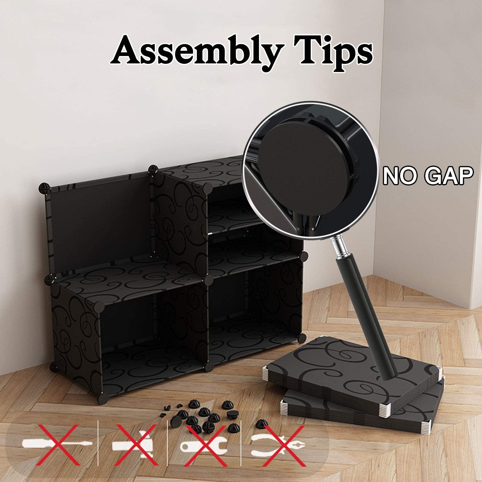 Shoe Rack Storage Cabinet with Doors, Key Holder, Portable Shoes ...