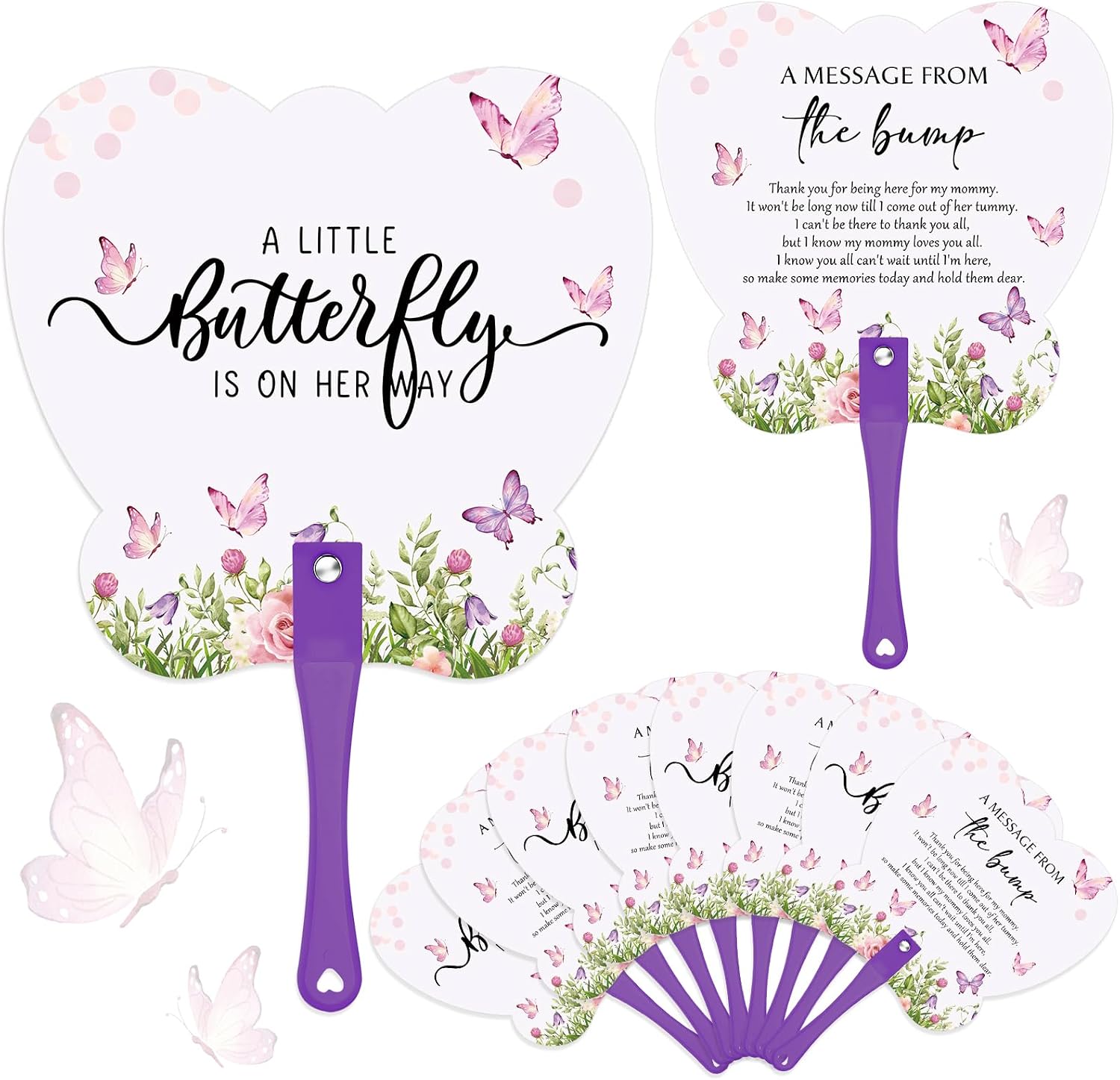 Amazon.com: Cinnvoice 50 Pcs Baby Shower Favors for Guests Fans Party ...