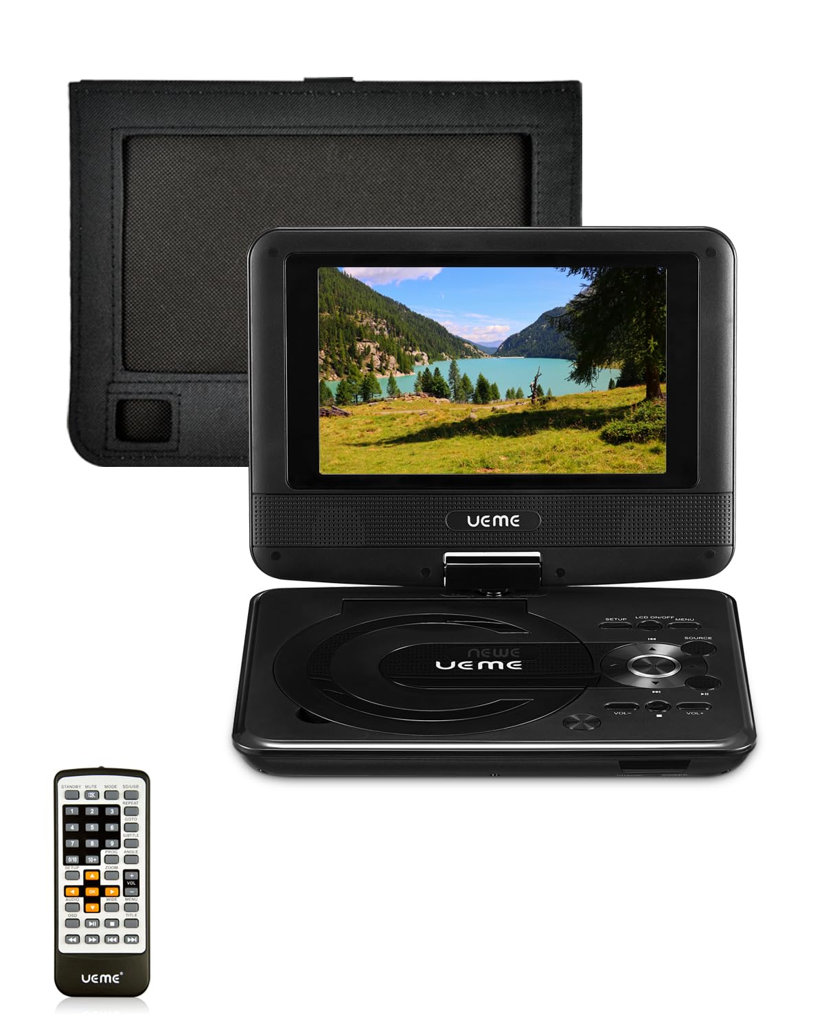 9.5" Portable DVD Player with 7.5" Swivel Screen for Kids, 5-Hours ...
