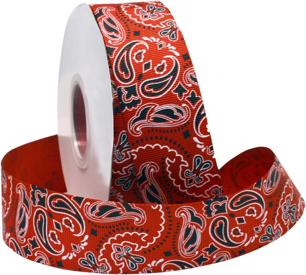 Amazon.com: ALIBBON 2.5" × 10 Yd Bandana Ribbon Red Bandana Floral ...