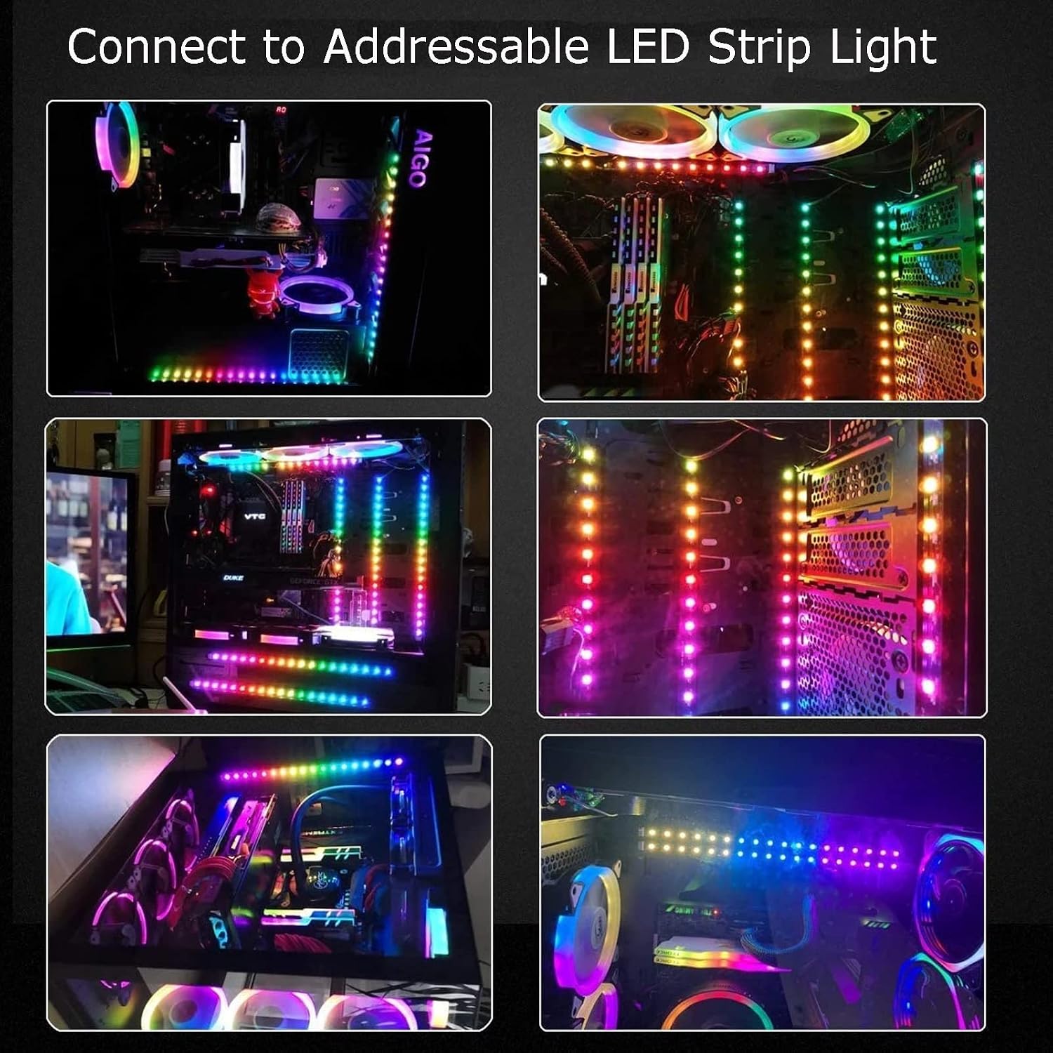 Jstincal ARGB – Cable divisor RGB direccionable de 1 a 4 hembra a ...