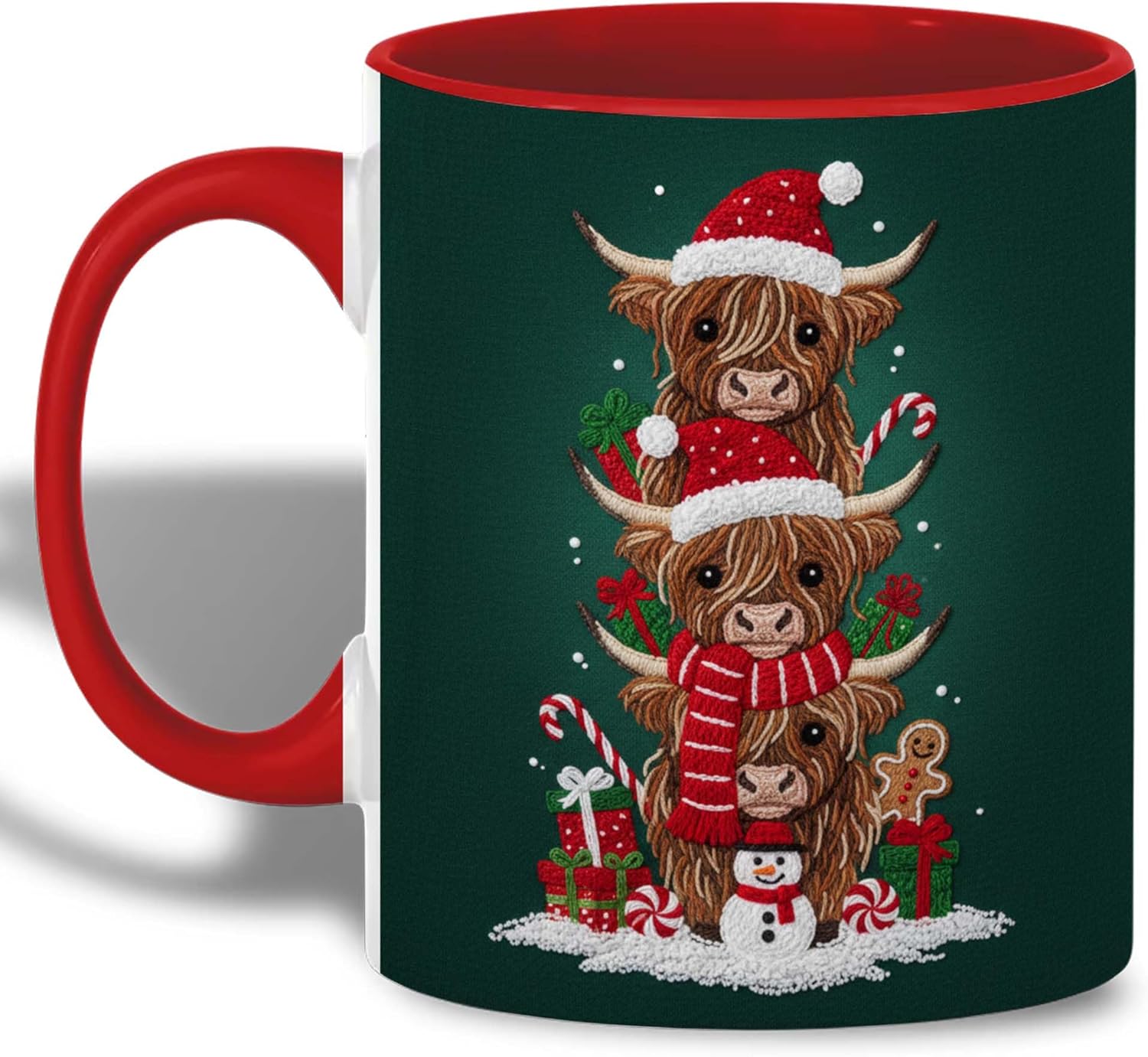 Amazon.com: Cute Highland Cow Christmas Coffee Mug, Holiday Mug with ...